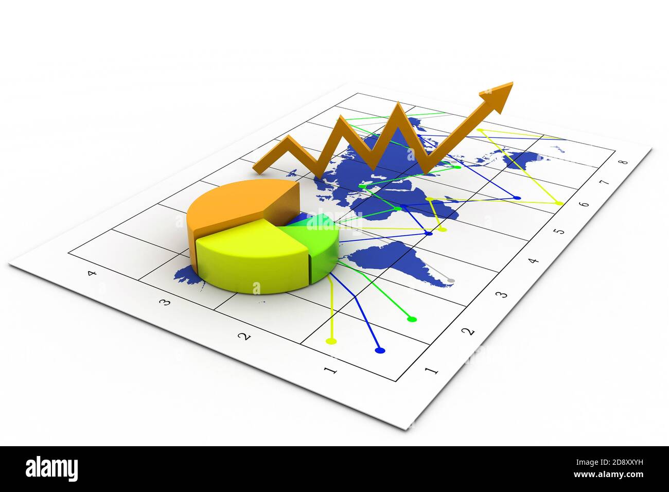 Business chart with growth arrow Stock Photo - Alamy