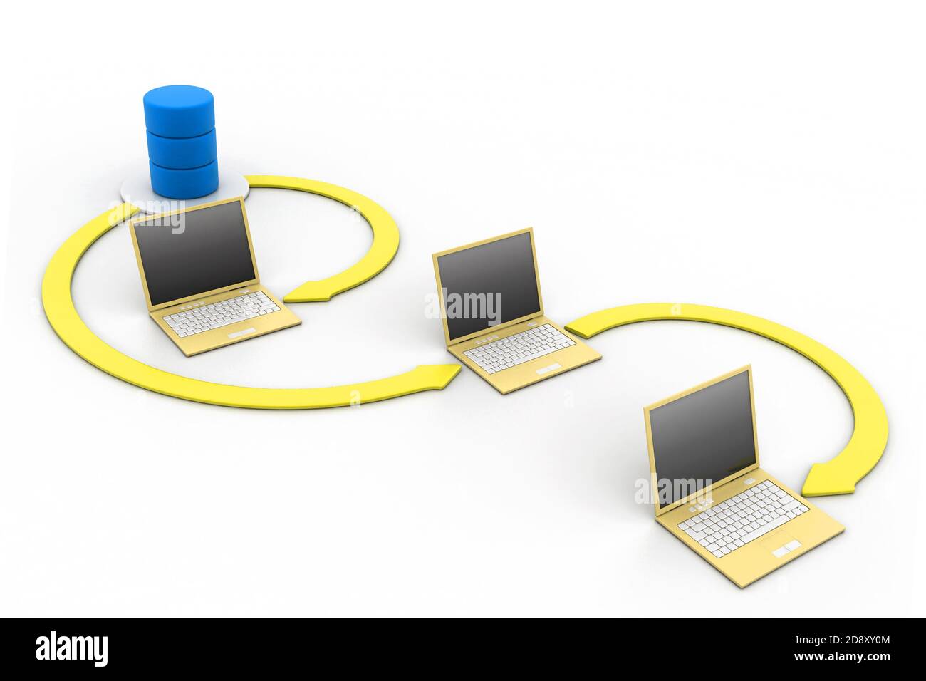 Computer network in white background Stock Photo - Alamy