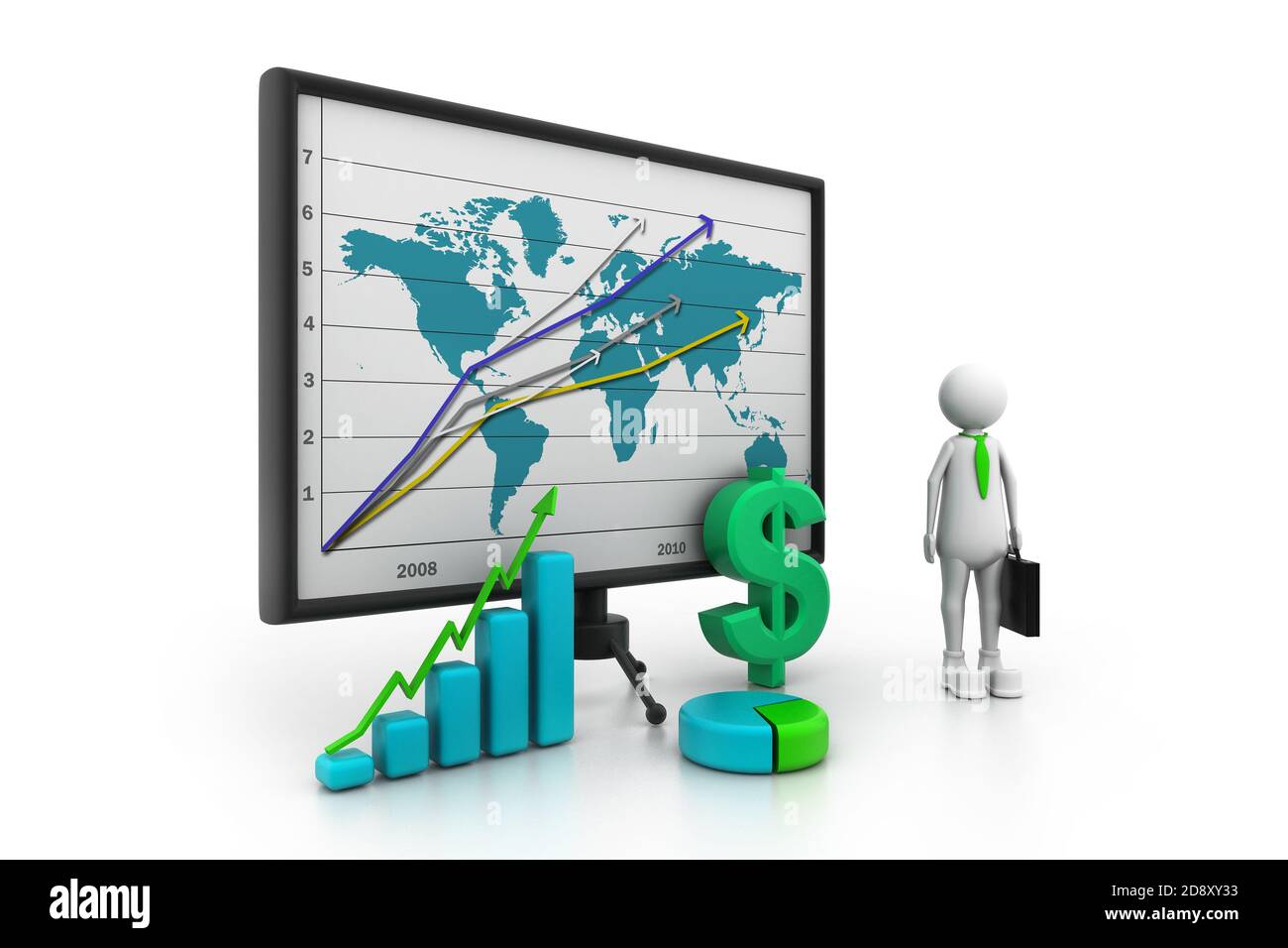 Presentation of business Chart and graph Stock Photo - Alamy