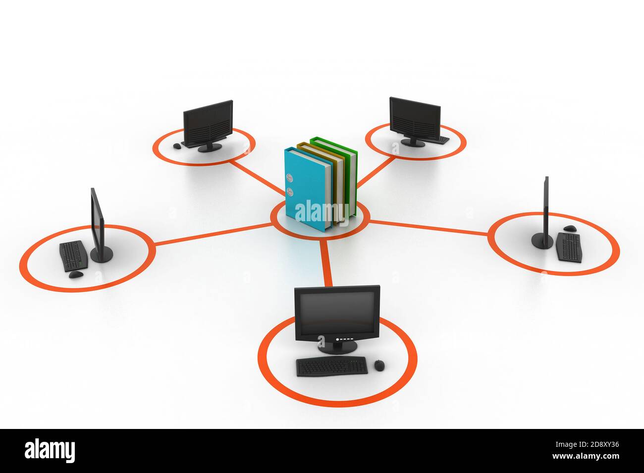computer and documents network Stock Photo - Alamy