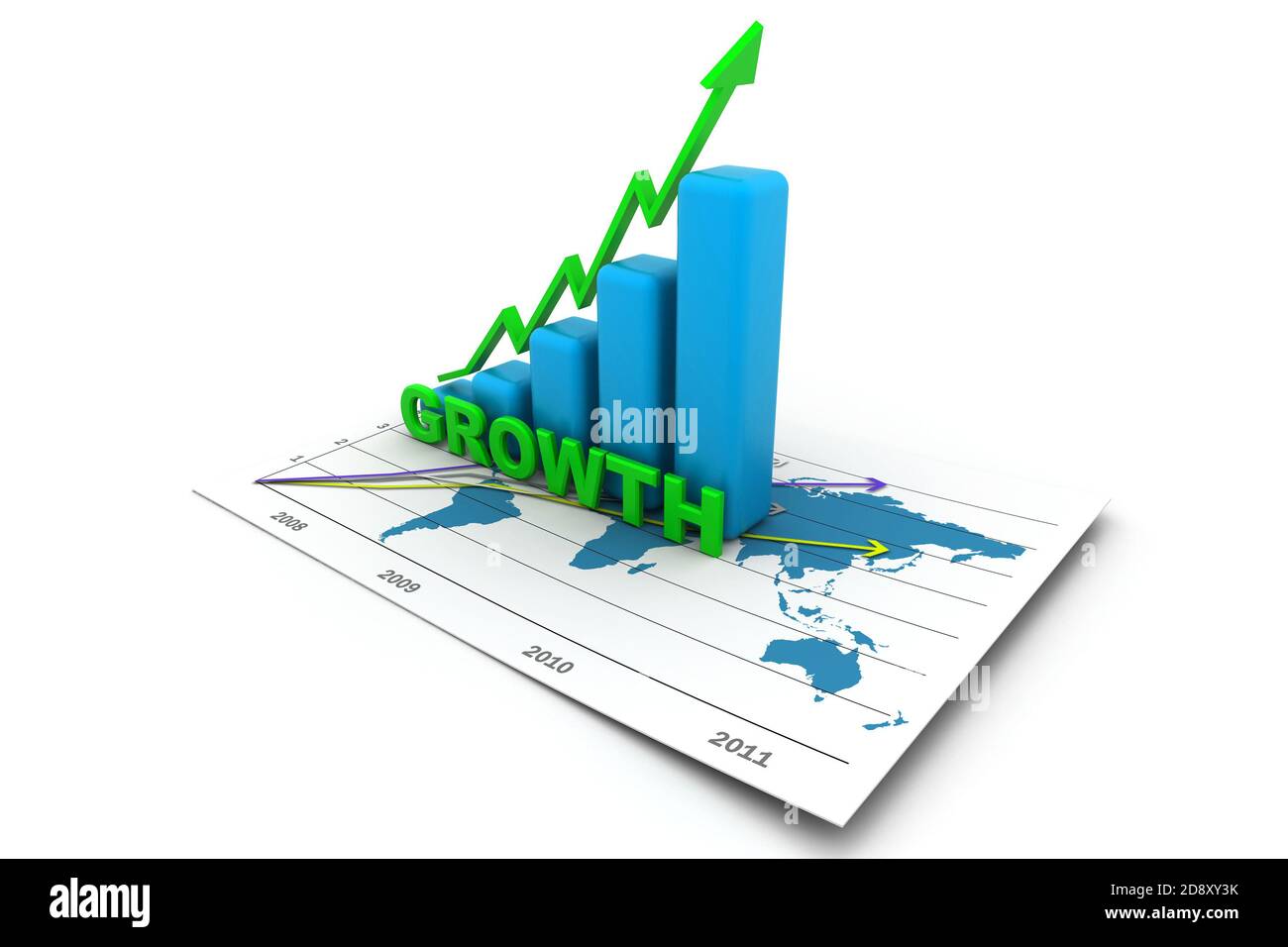 Business chart with growth graph Stock Photo - Alamy