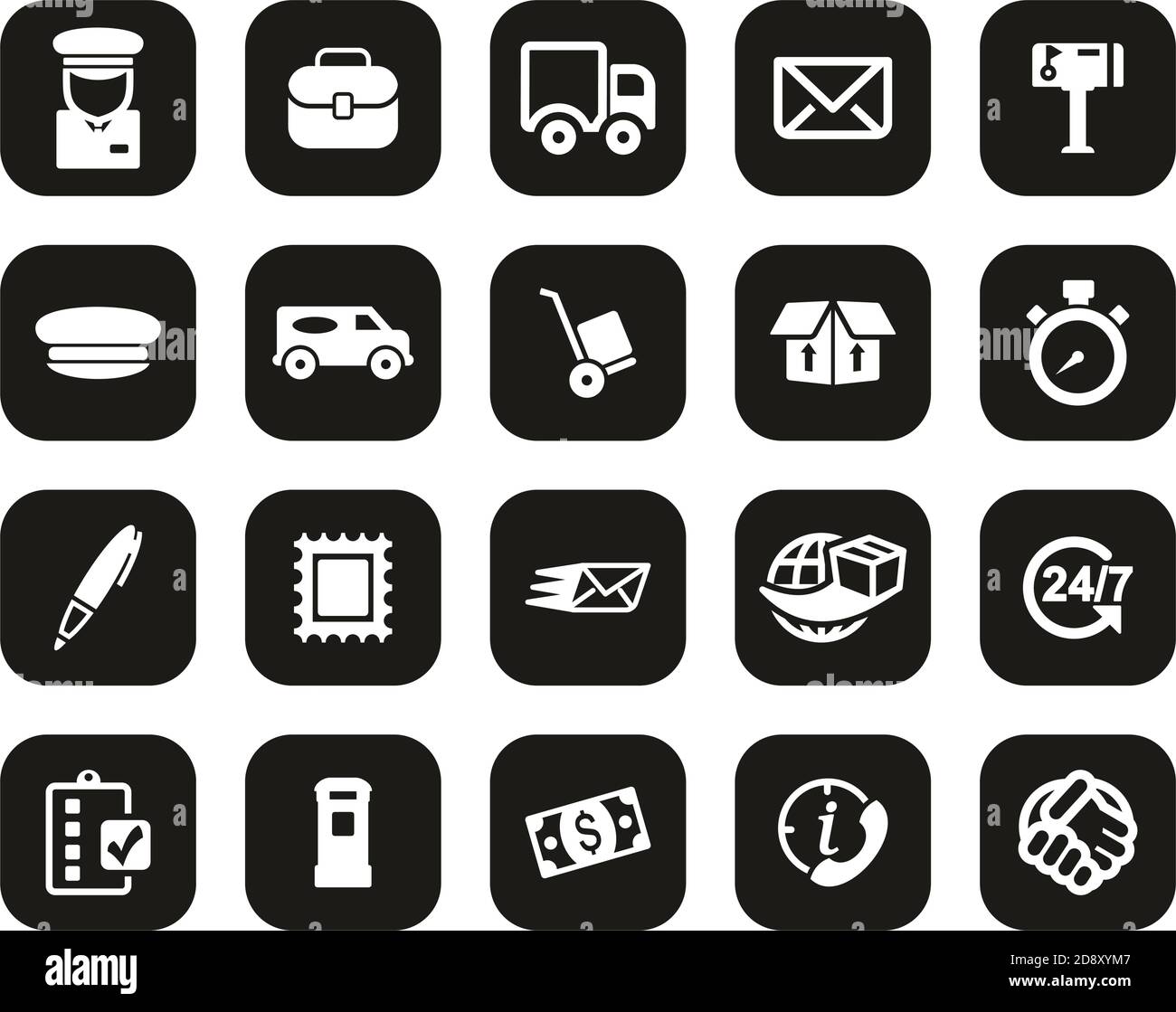 Mailbox white flat icons Stock Vector Images - Alamy