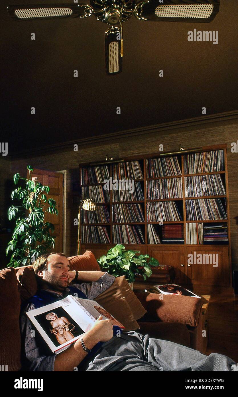 Phil Collins at home in Surrey UK 1984 Stock Photo - Alamy