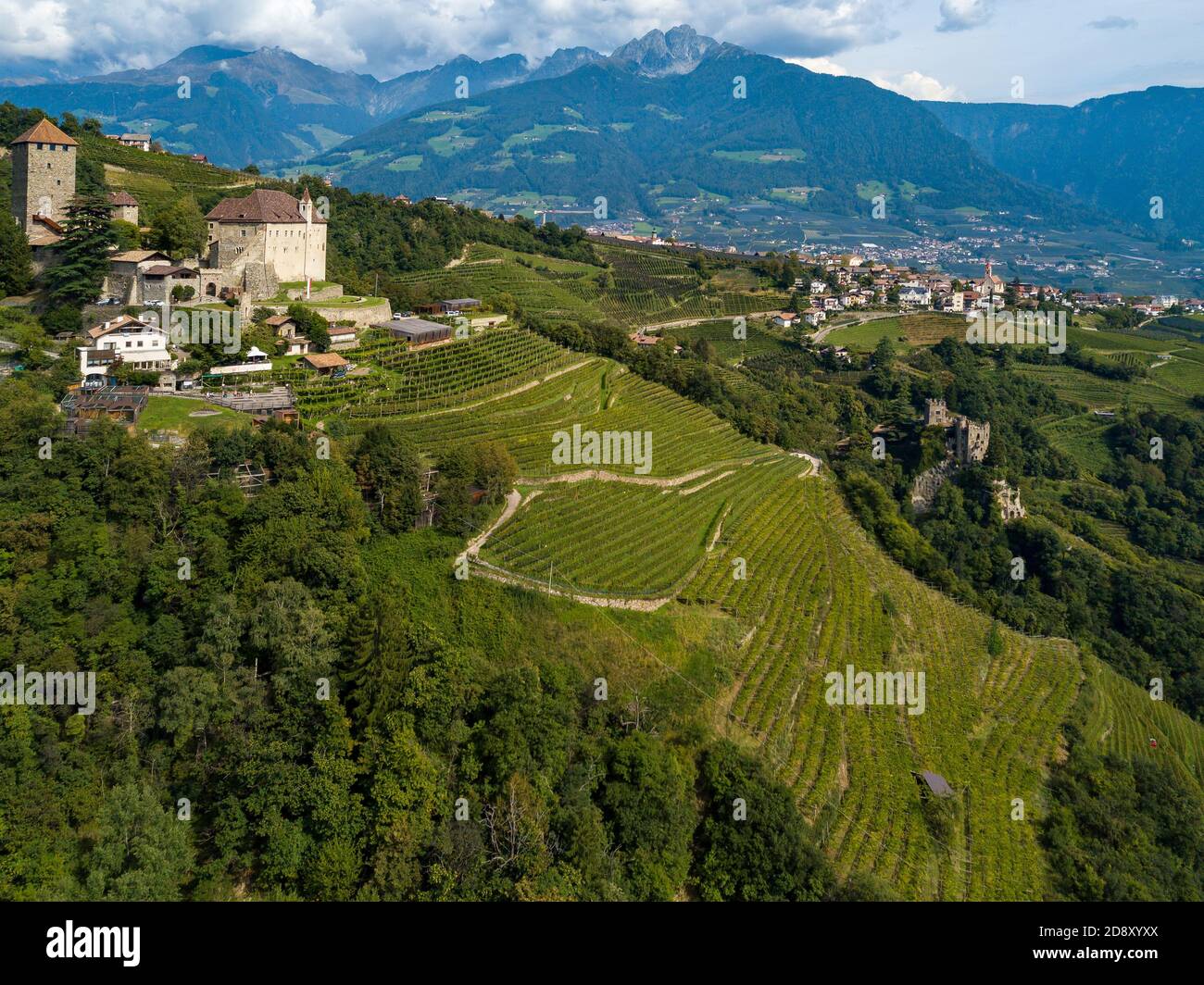 Aerial view bolzano castle in hi-res stock photography and images - Alamy