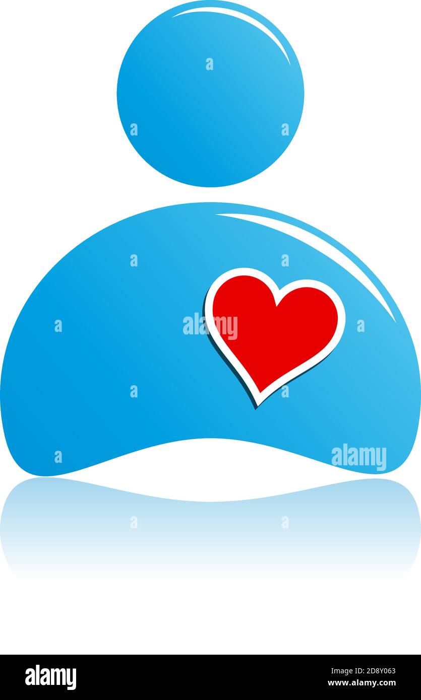 Vector abstract health care, blue man and heart Stock Vector Image ...
