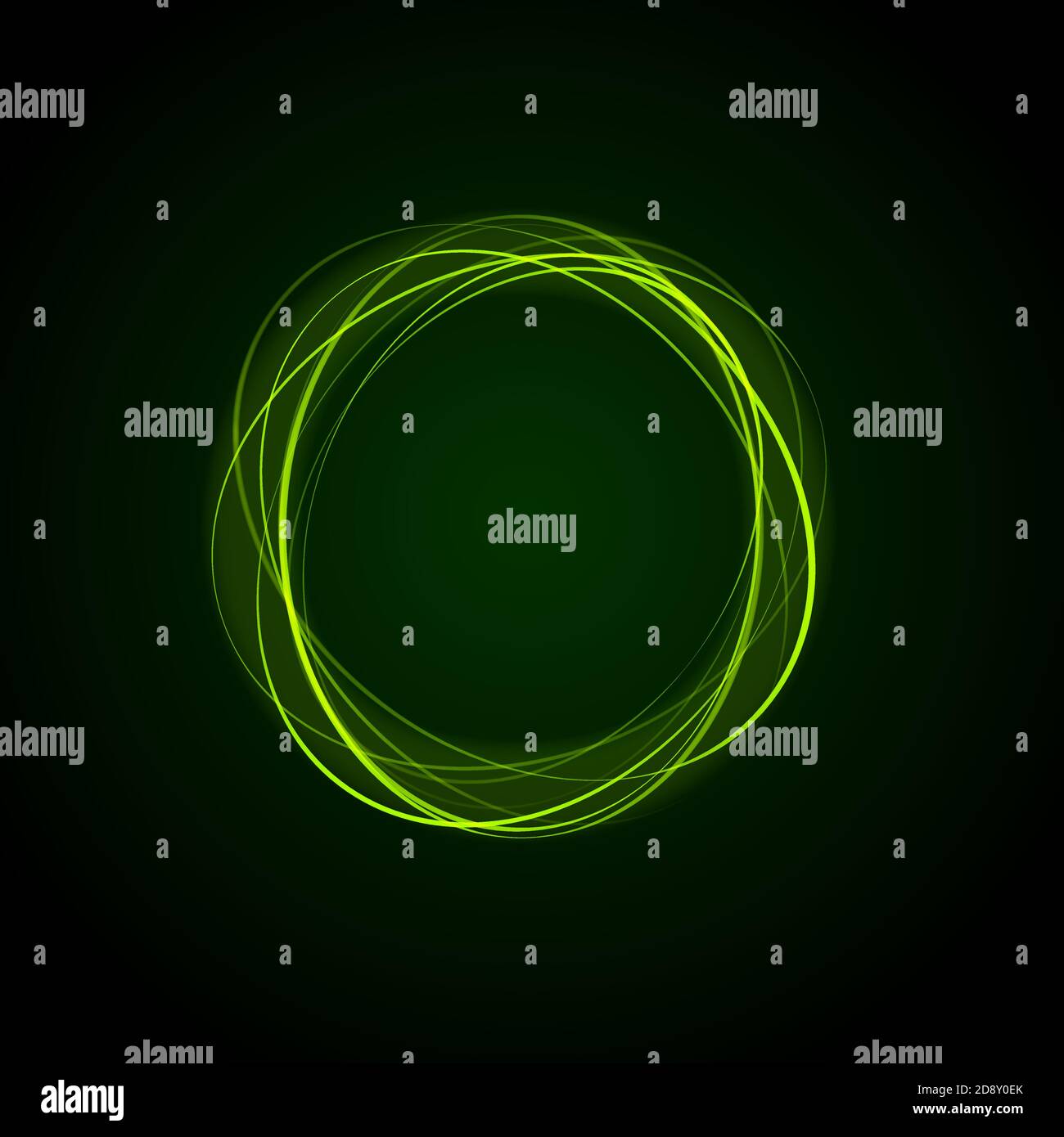 Green neon circle on black Stock Vector Images - Alamy