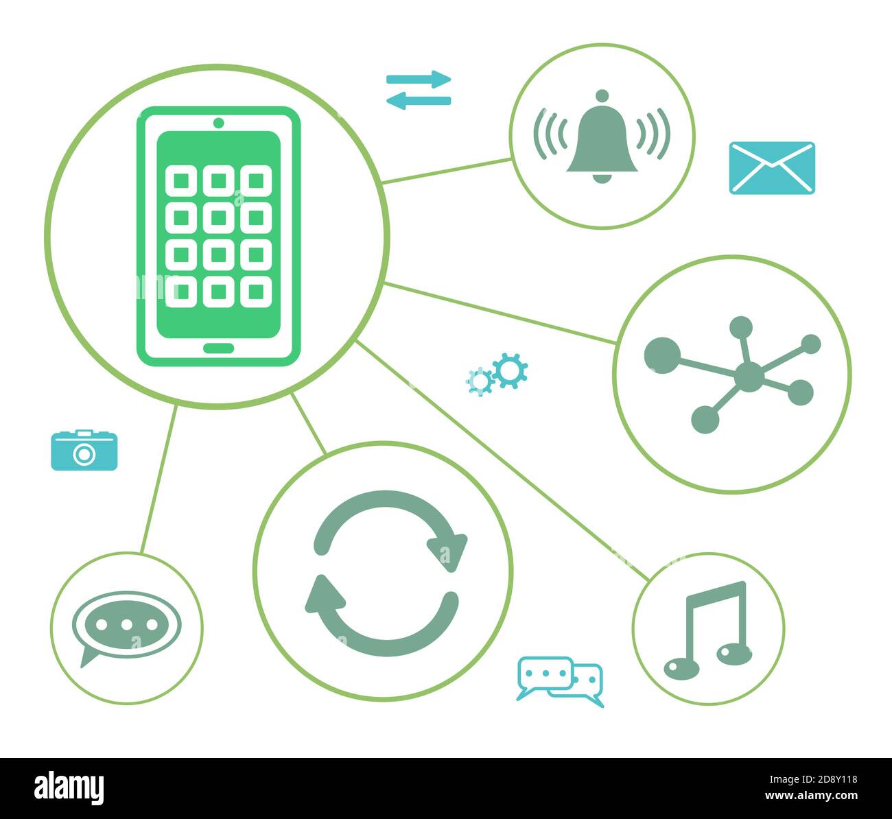 Digital apps circle Cut Out Stock Images & Pictures - Alamy
