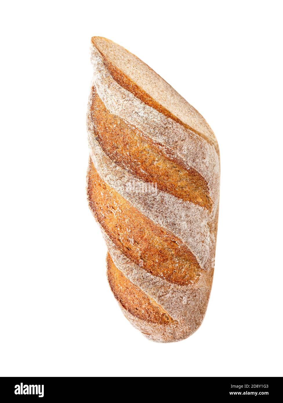 Freshly baked bread isolated on a white background. Crumbs and Bread ...