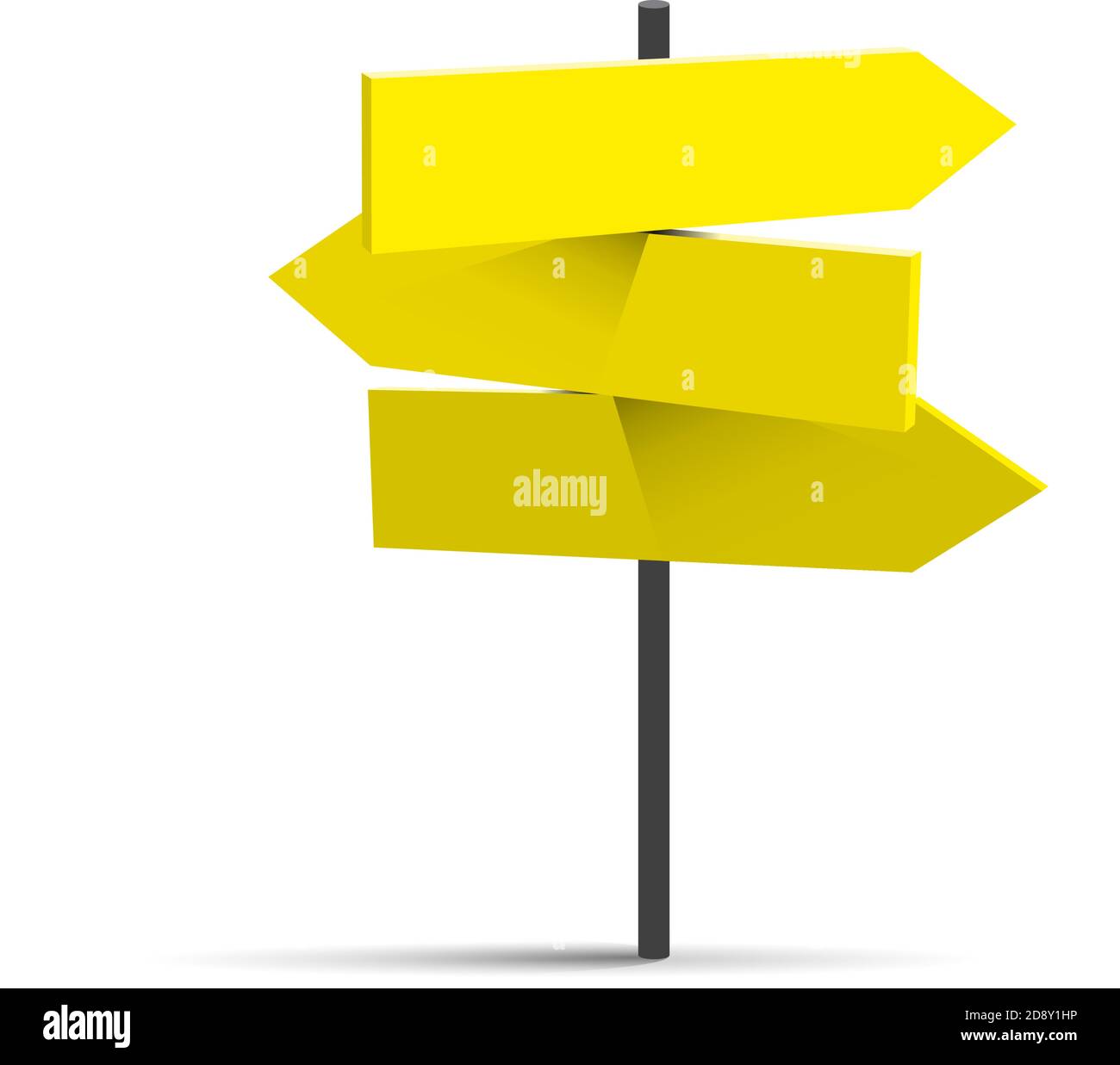 Vector three yellow road signs, travel destinations Stock Vector Image ...