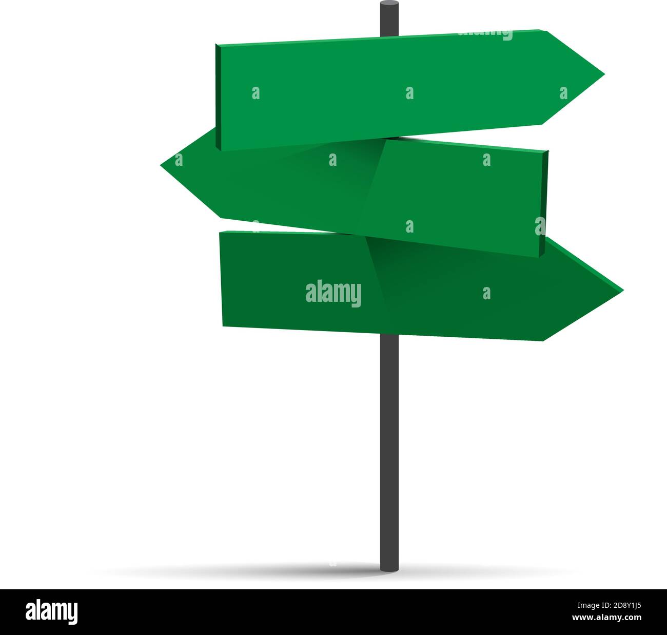 Vector three green road signs, travel destinations Stock Vector Image ...