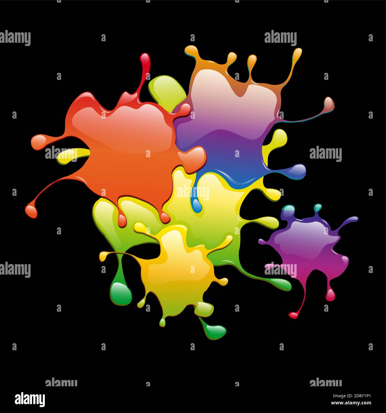 Splashes of colour Stock Vector Images - Alamy