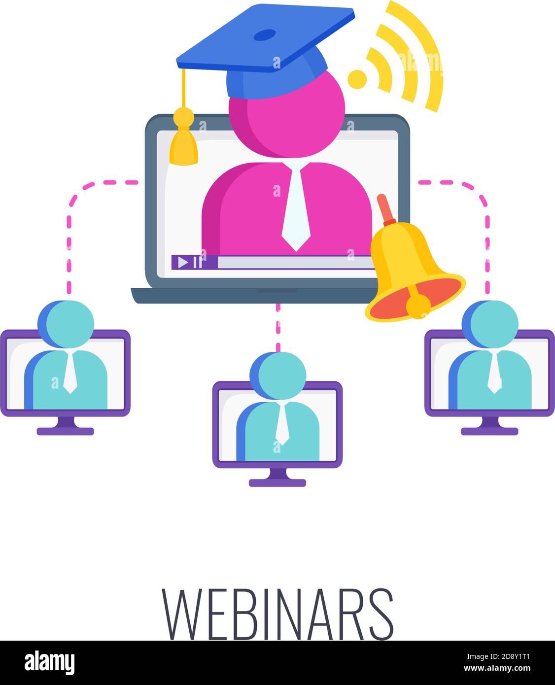 Webinar icon. Online meeting. Trendy flat vector style Stock Vector ...