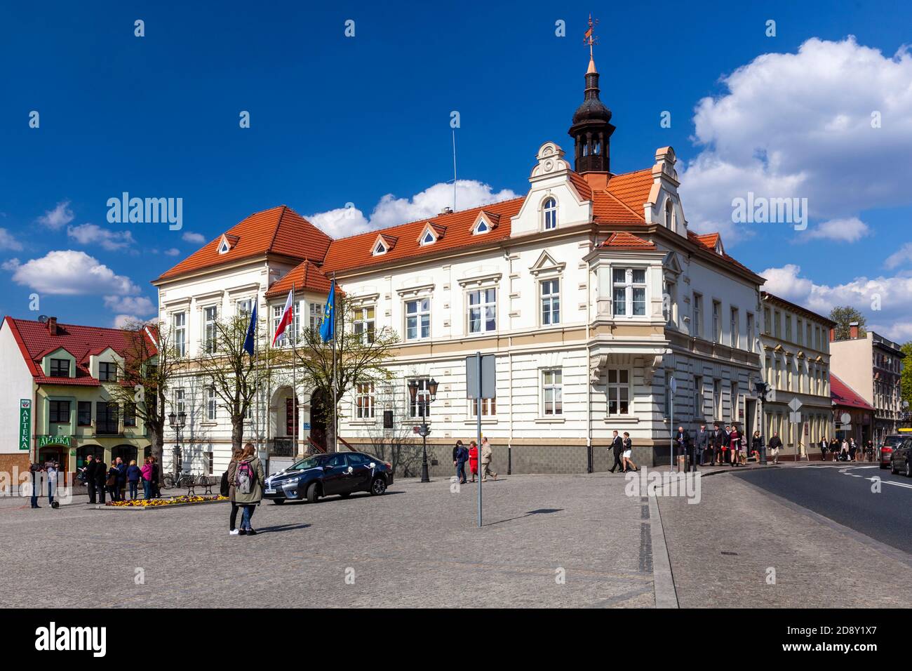 Walcz, town hall, Poland Stock Photo - Alamy
