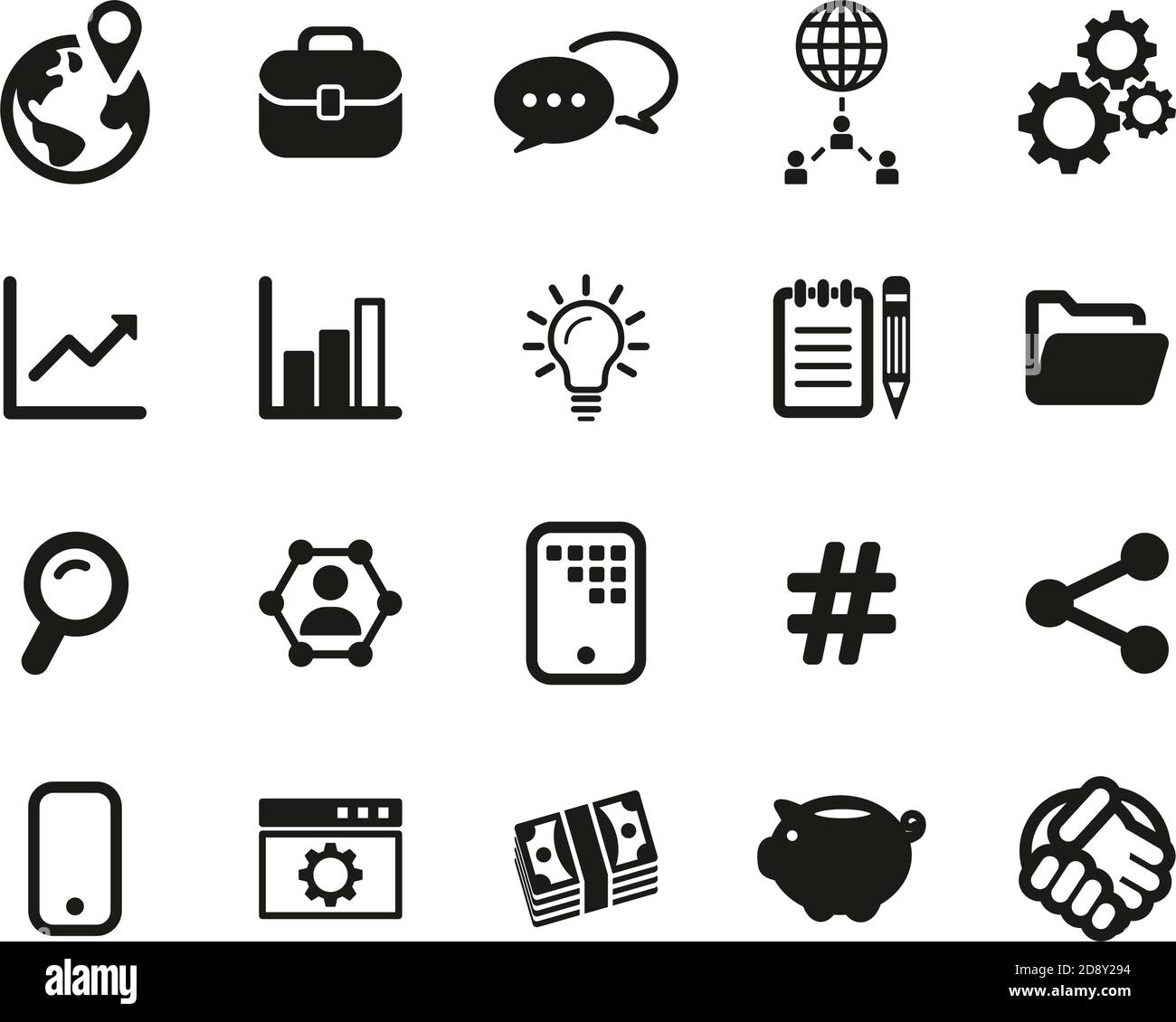 Manager Or Business Manager Icons Black & White Set Big Stock Vector ...