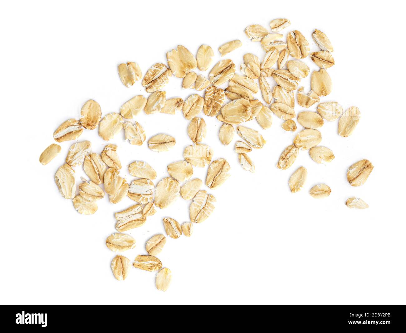 Oat flakes isolated on white background. Oatmeal collection Top view ...