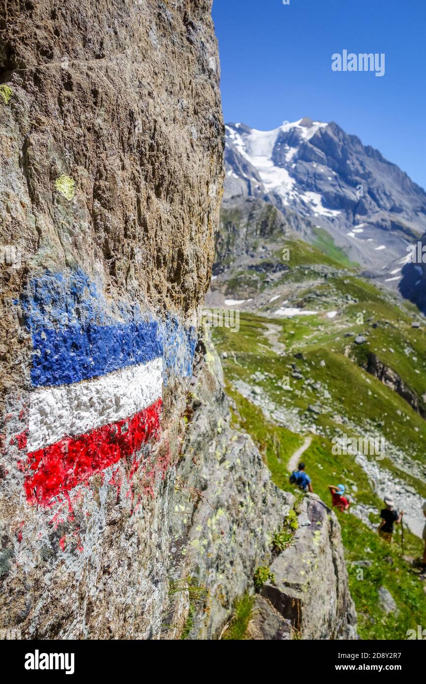 French alps alpine france blue sky summer travel flag hi-res stock ...