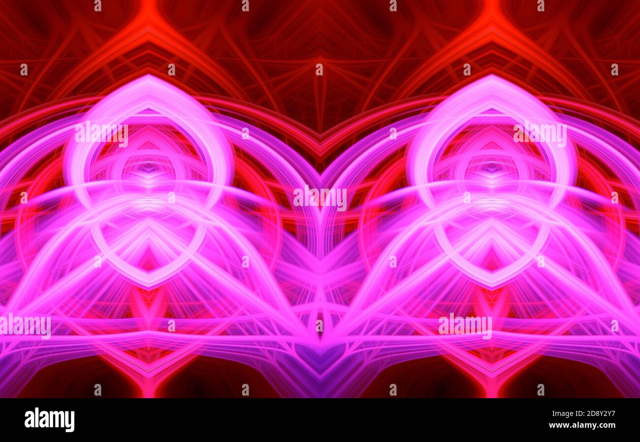 Beautiful abstract intertwined glowing 3d fibers forming a shape of ...