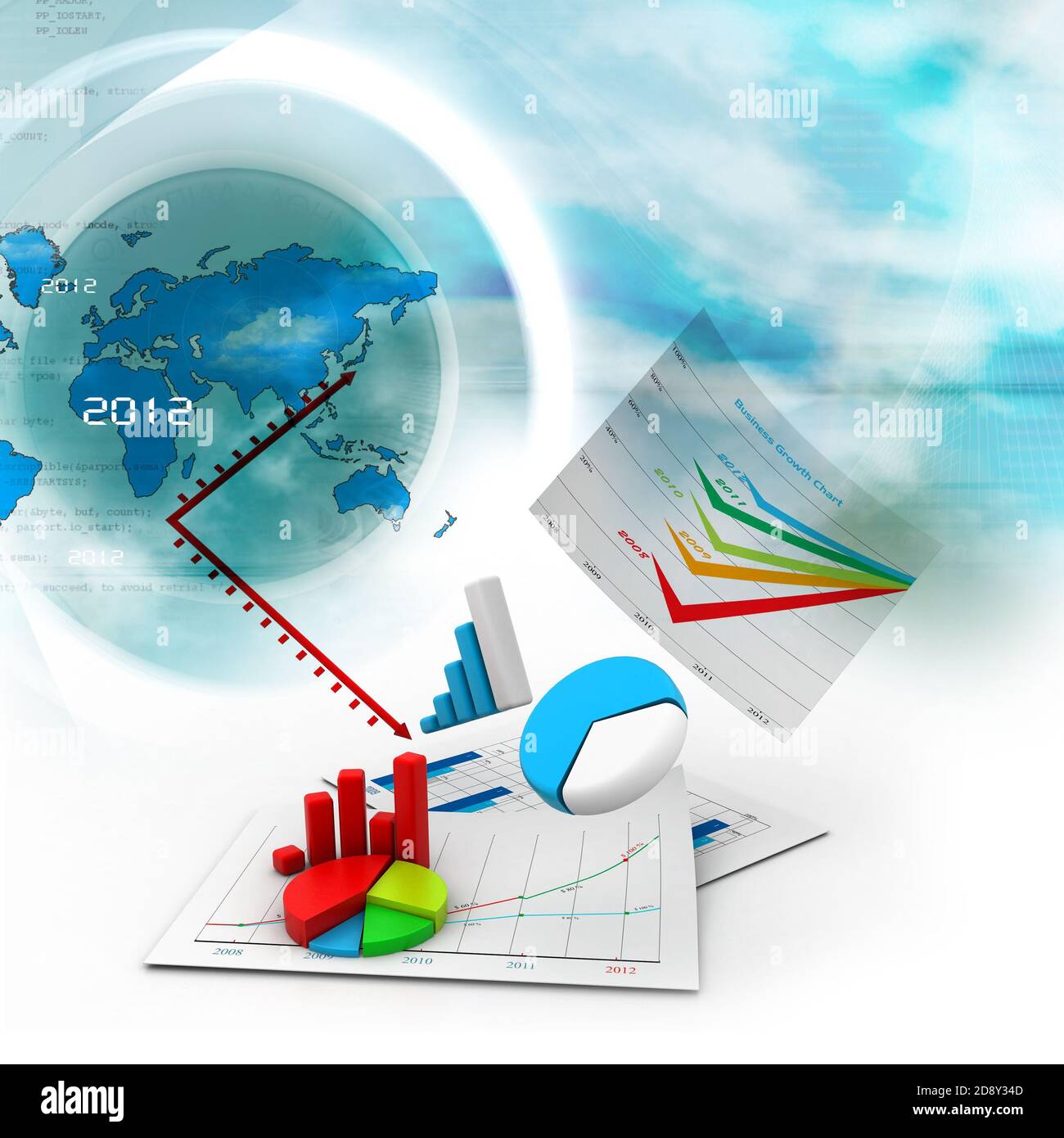 Business chart with growth graph in business background Stock Photo - Alamy