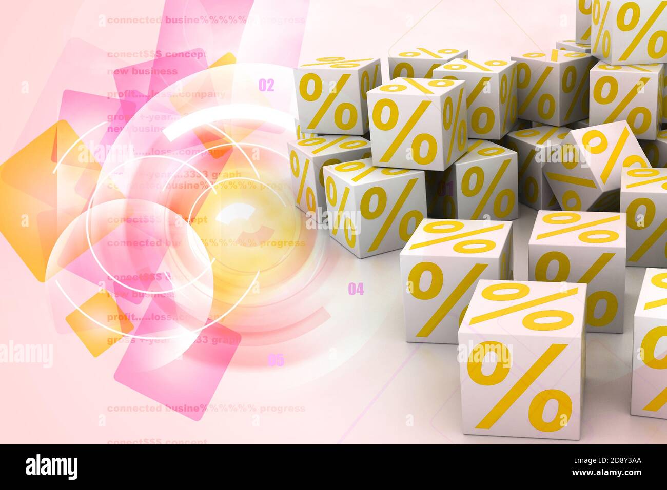 Percentage symbols in abstract business background Stock Photo - Alamy