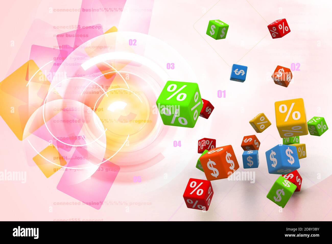 Percentage symbols in abstract business background Stock Photo - Alamy