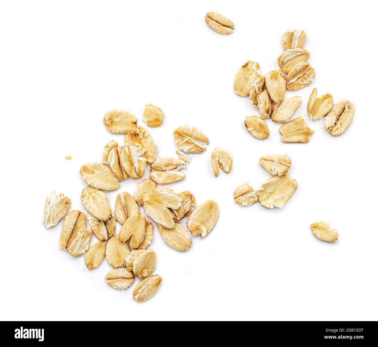 Oat flakes isolated on white background. Pile of oatmeal top view Stock ...