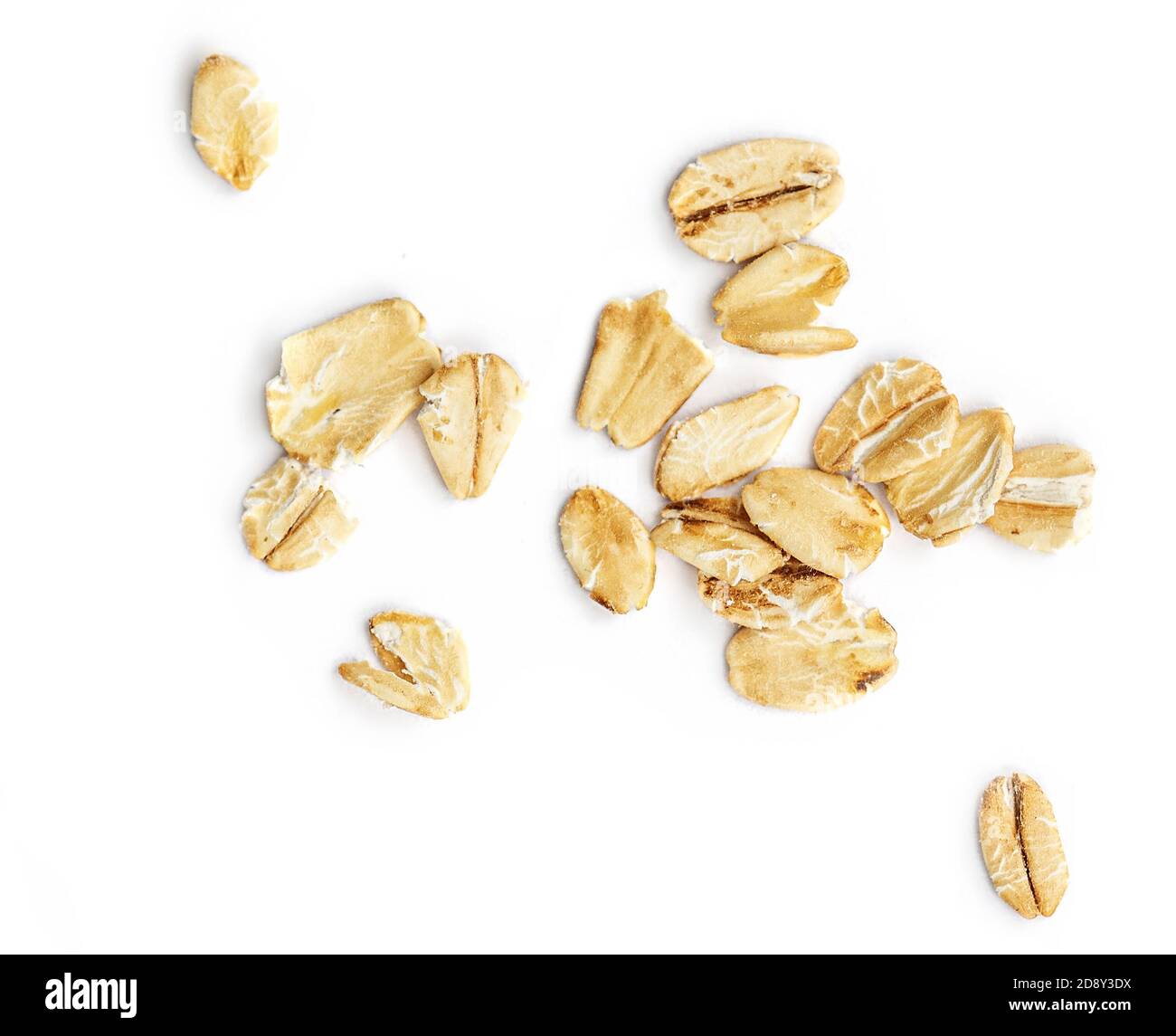 Oat flakes isolated on white background. Pile of oatmeal top view Stock ...