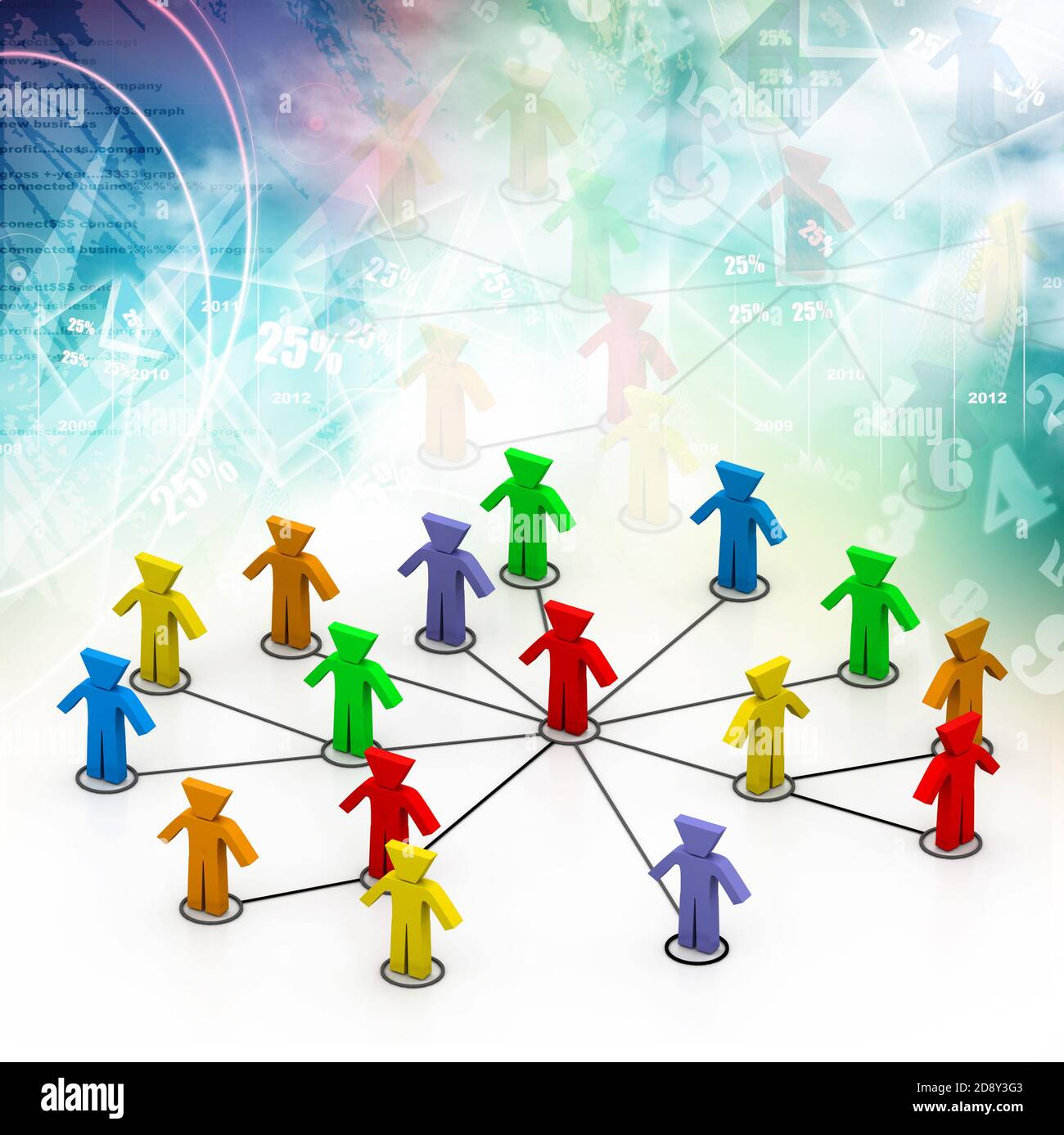 3d Illustration of spiral business network connection Stock Photo - Alamy