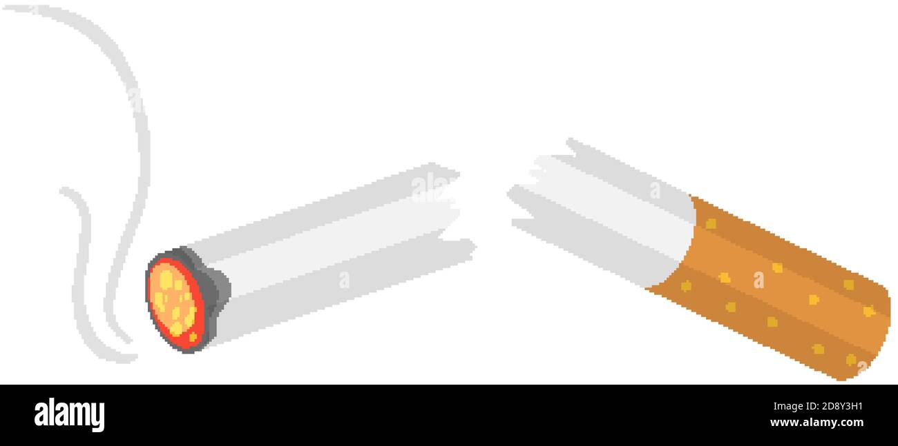 Tobacco or Cigarette burns isolated on white background illustration ...