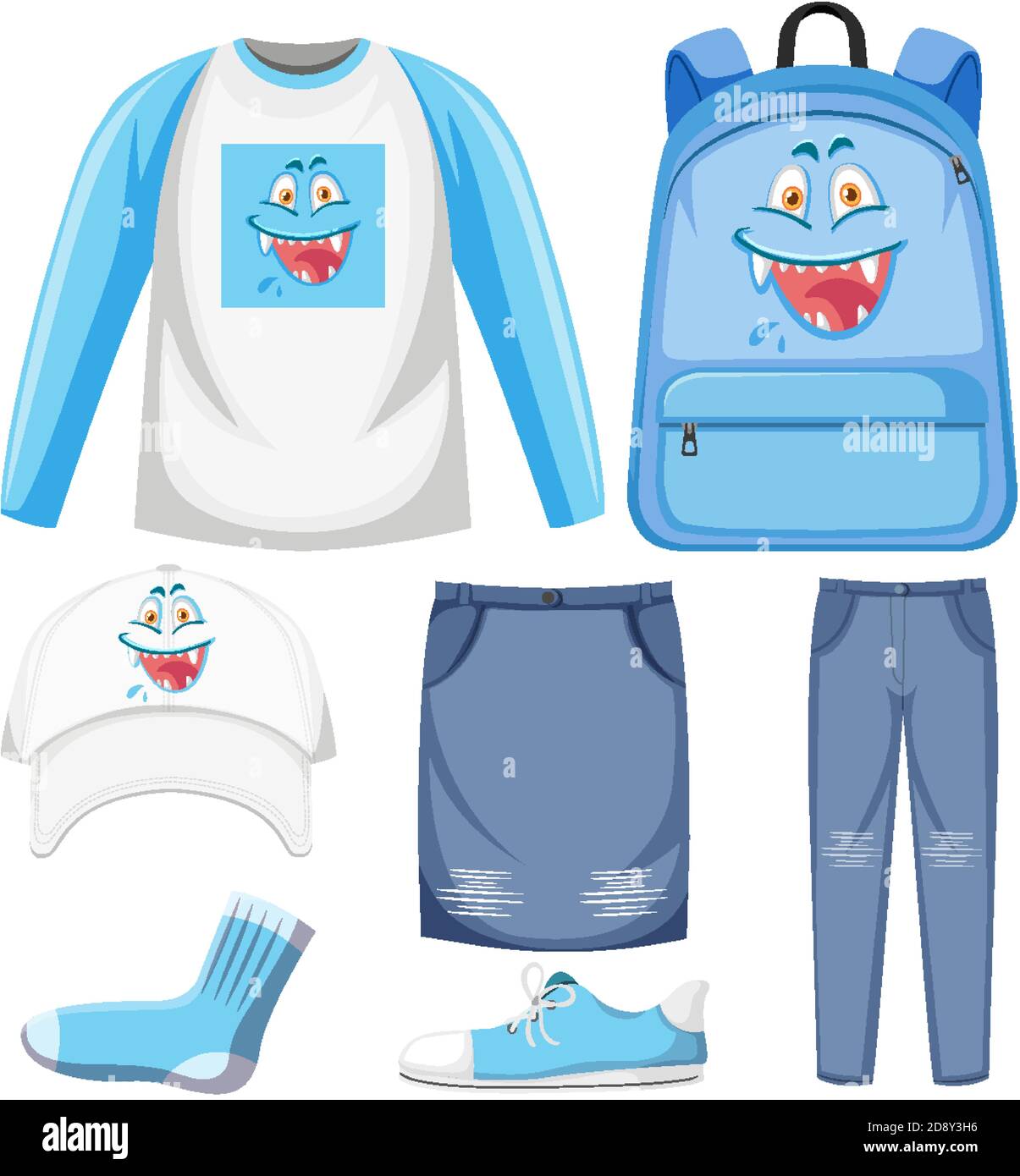 Set of clothes object illustration Stock Vector Image & Art - Alamy