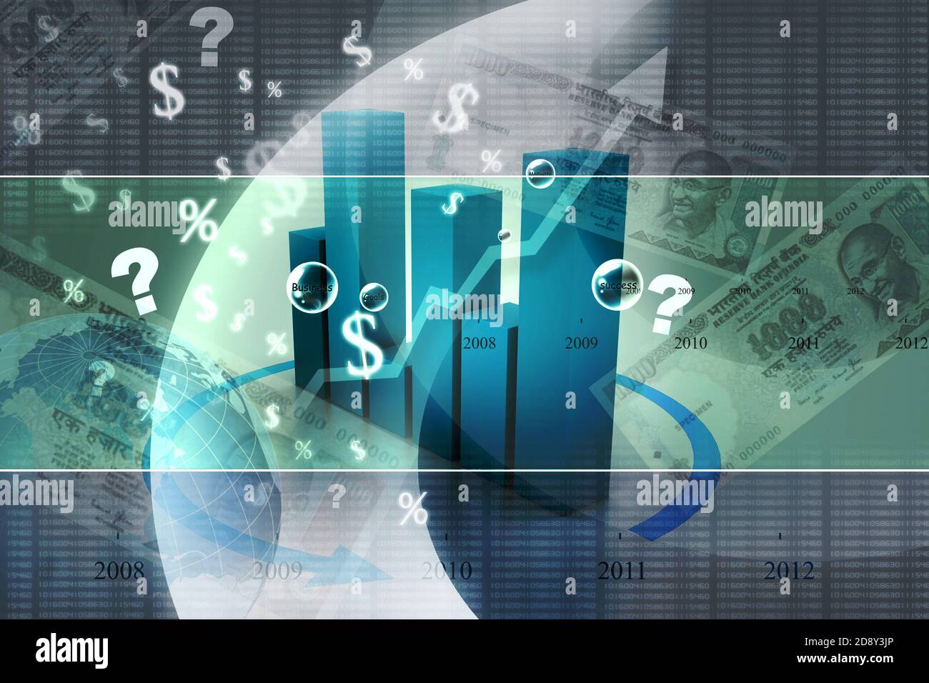 Digital illustration of Business graph Stock Photo - Alamy