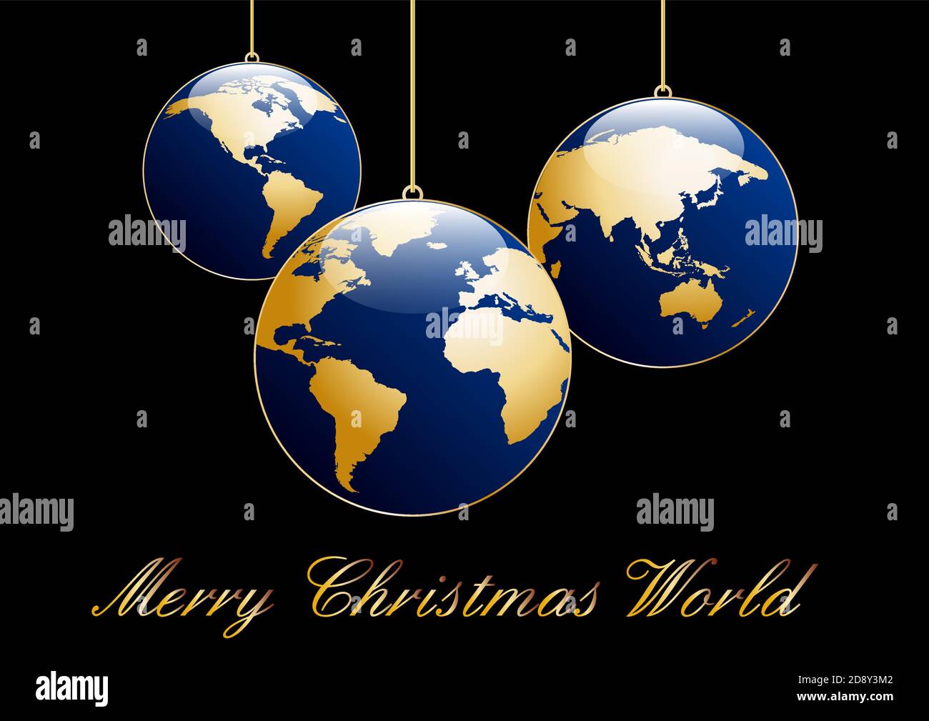 Vector Christmas tree, balls in the shape of planet earth Stock Vector ...