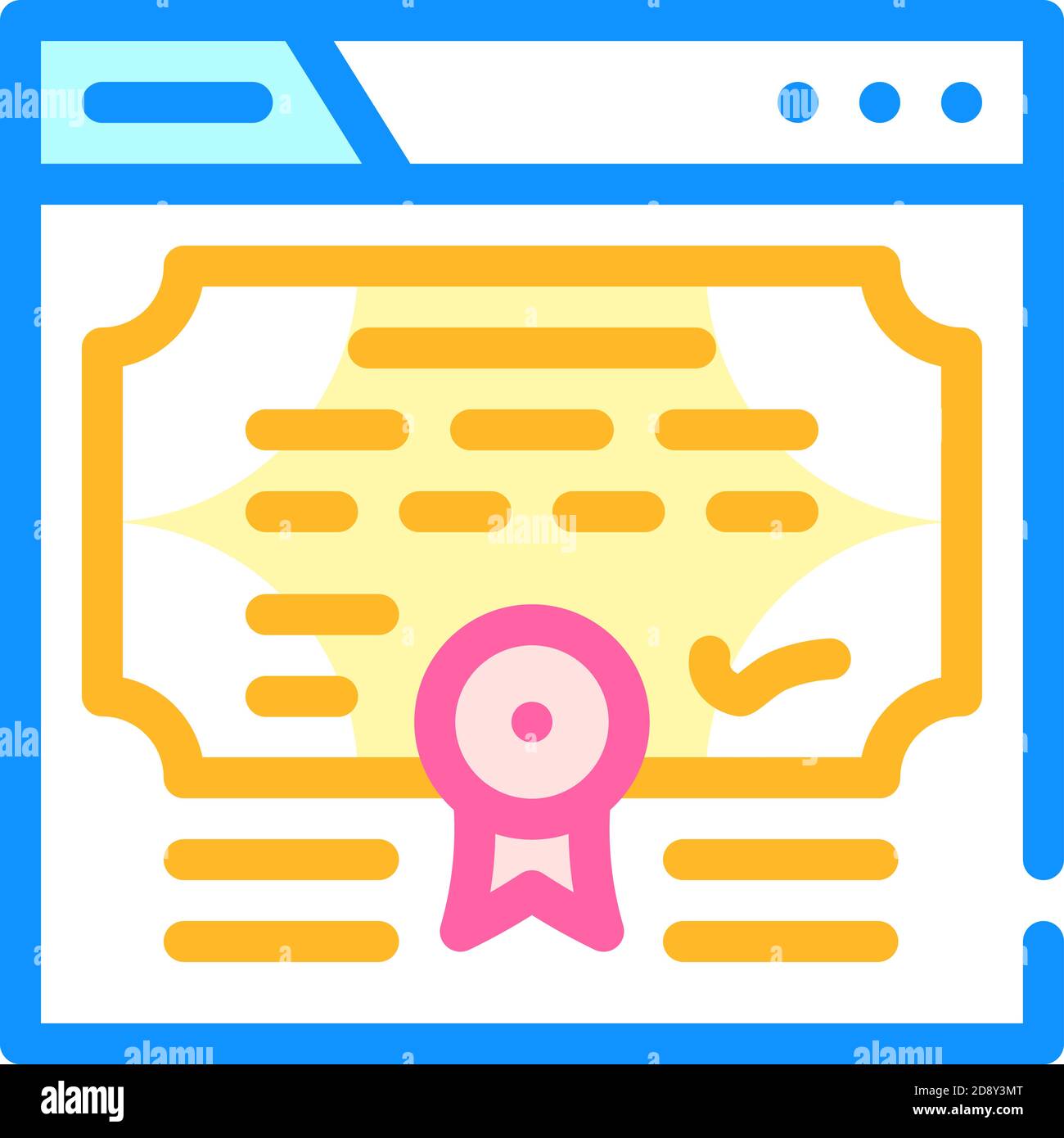 Electronic diploma color icon hi-res stock photography and images - Alamy
