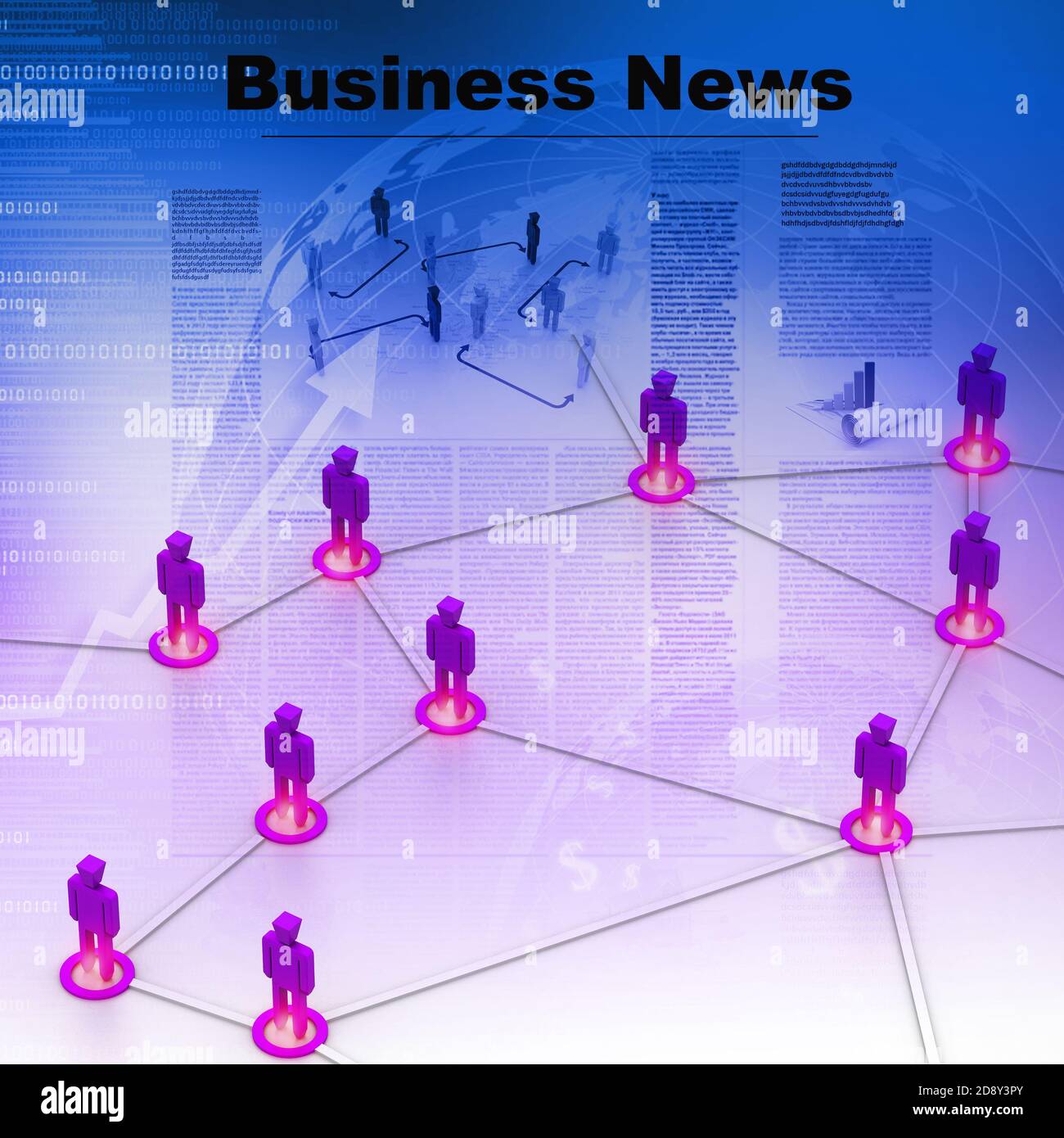 3d Illustration of spiral business network connection Stock Photo - Alamy