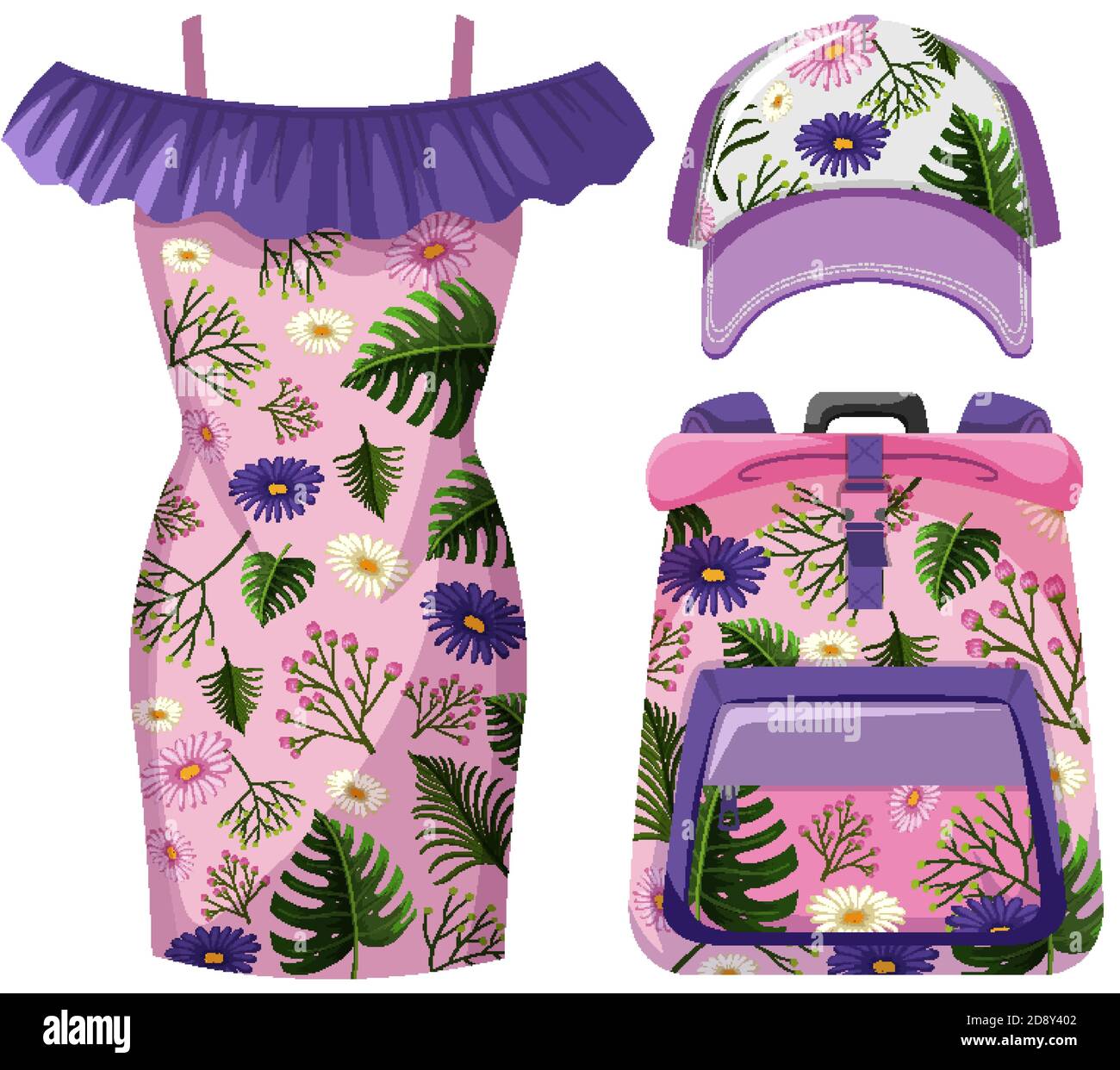 Set of floral outfit illustration Stock Vector Image & Art - Alamy