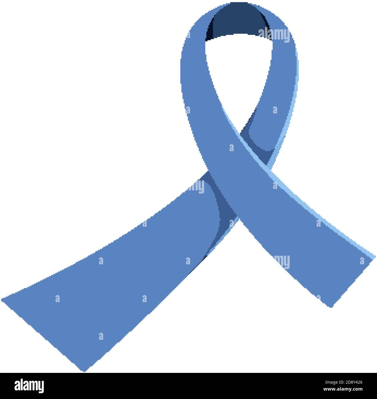 Blue ribbon symbolize awareness world prostate cancer isolated on white ...