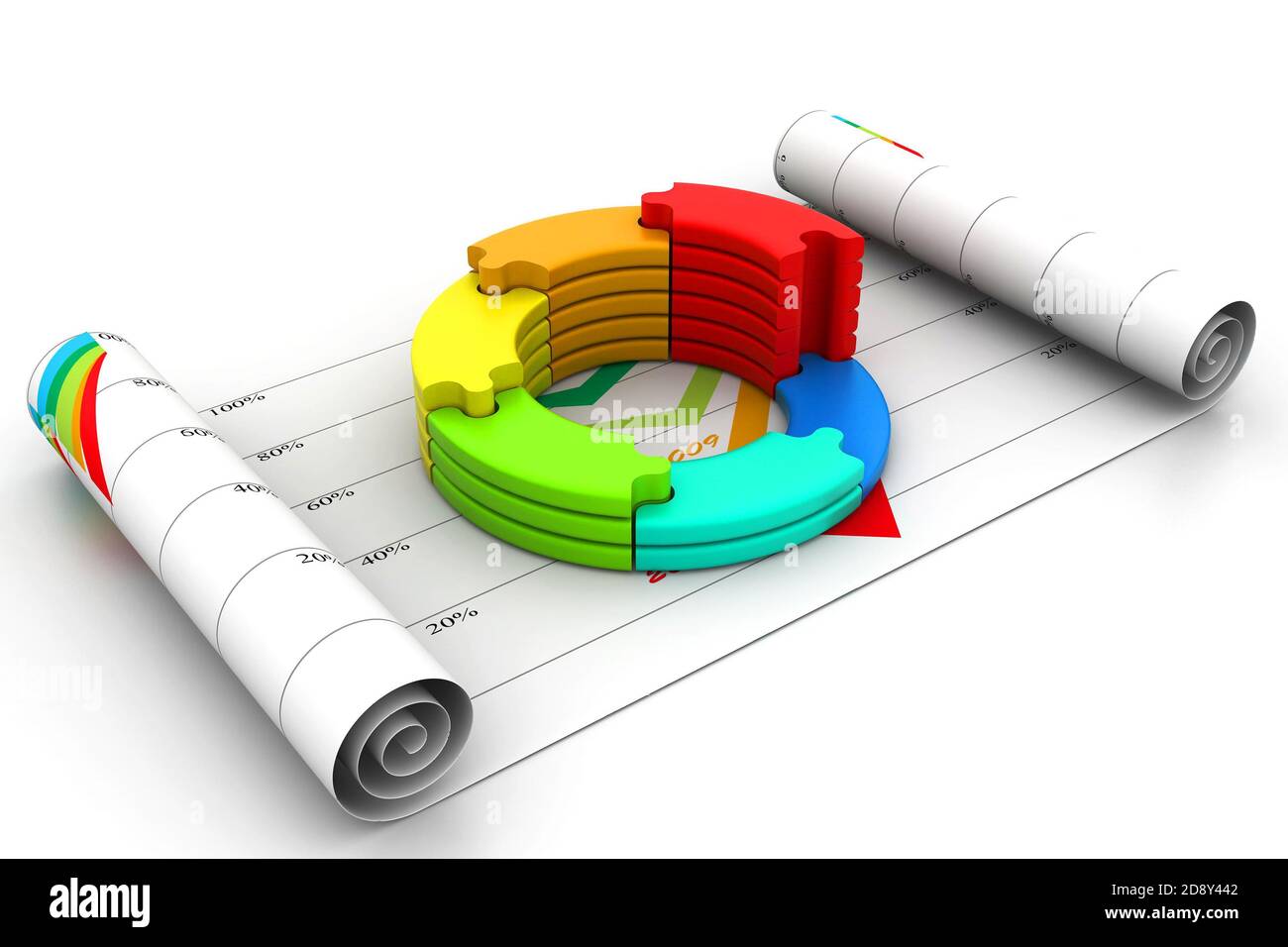 3d business graph in chart Stock Photo - Alamy