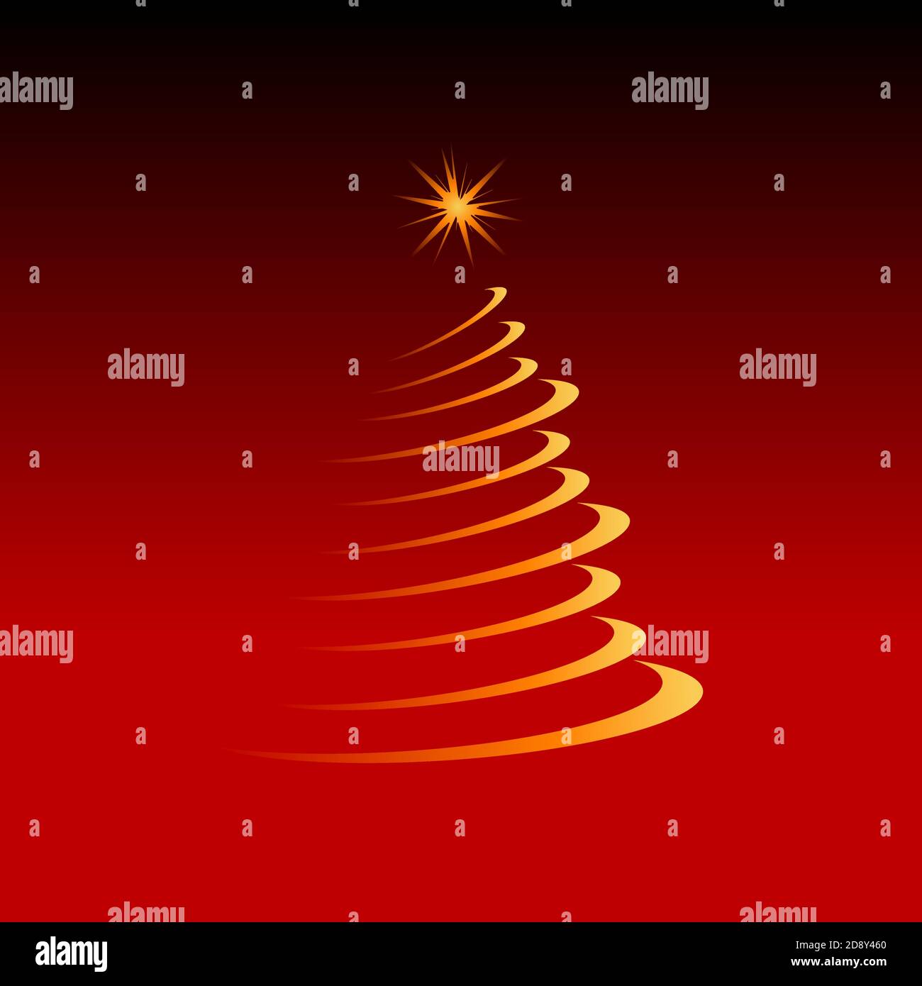 Vector Christmas tree with curls Stock Vector Image & Art - Alamy