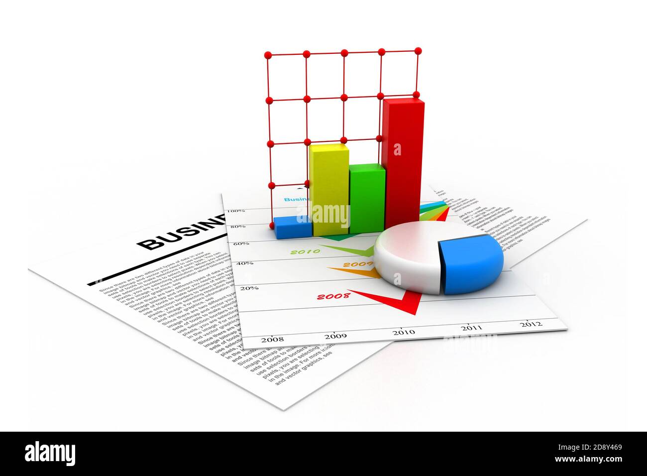 Business chart with growth graph Stock Photo - Alamy