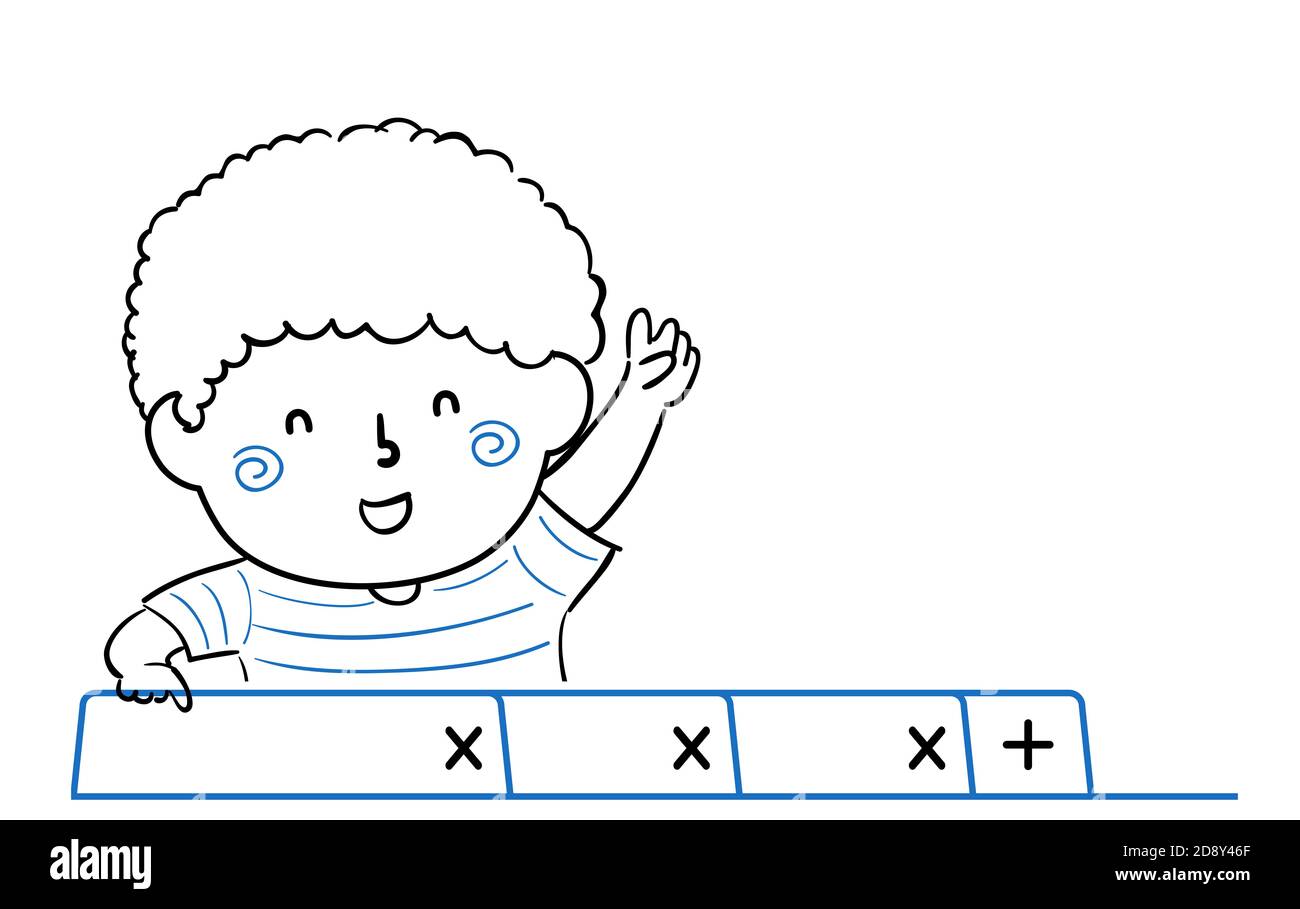 Illustration of a Kid Boy Pointing to a Web Browser Tab Stock Photo - Alamy