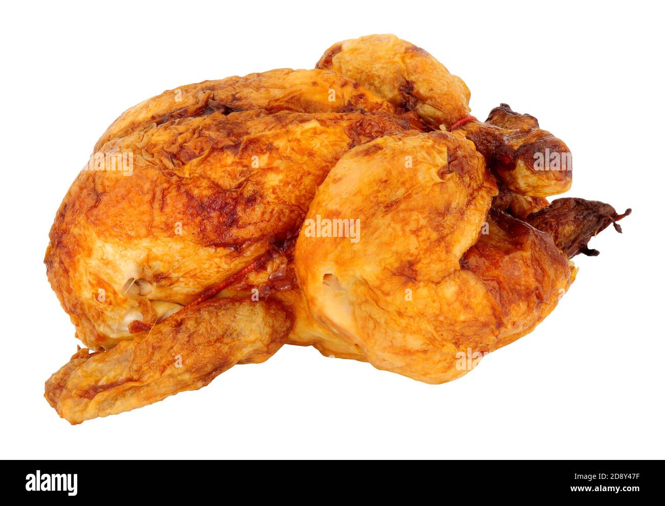 Whole roasted chicken isolated on a white background Stock Photo - Alamy