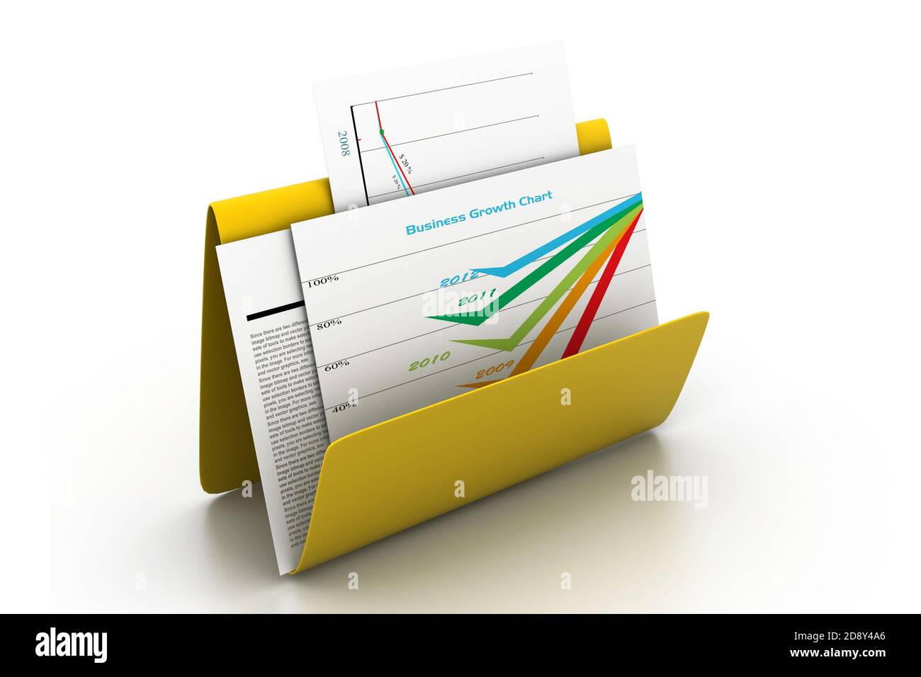 Business chart in folder Stock Photo - Alamy