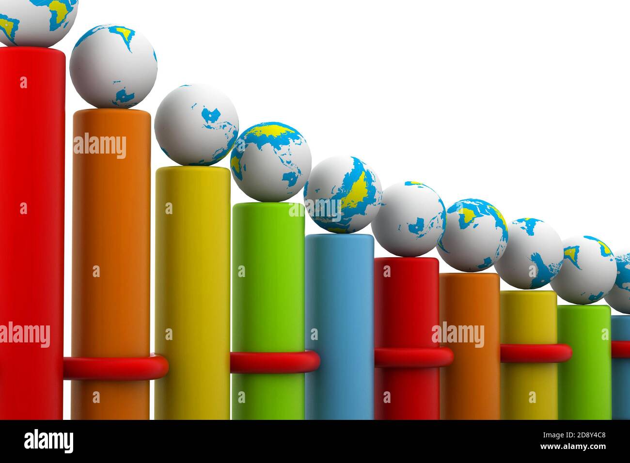 Successful Global business bar chart Stock Photo - Alamy