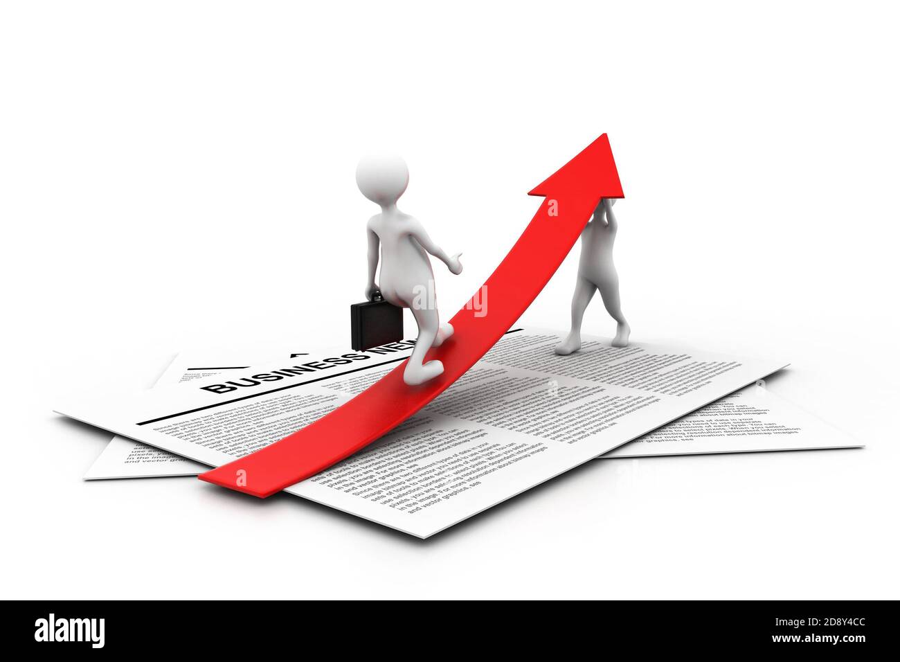 business graph with people in business news chart Stock Photo - Alamy