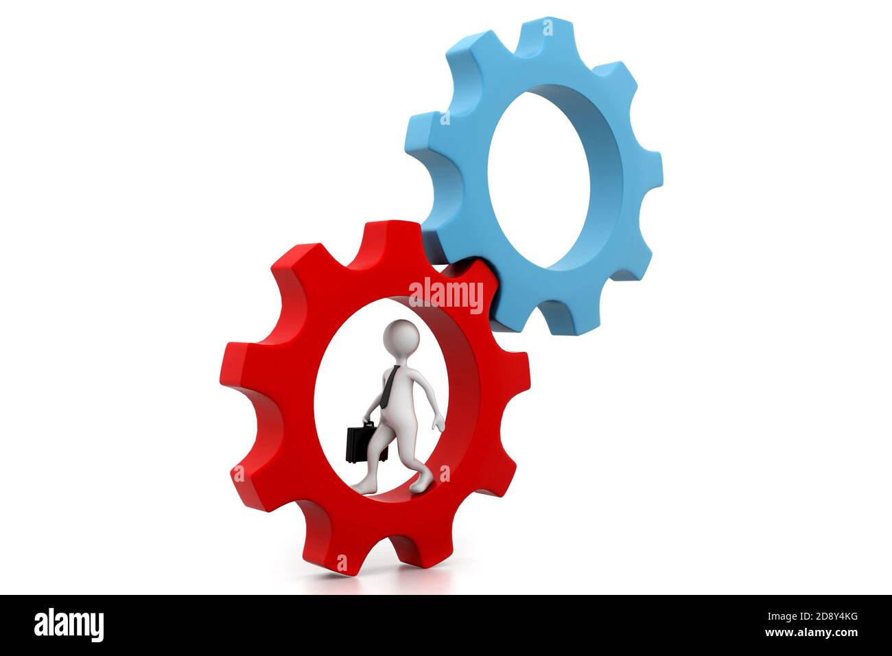 Business man running in gear Stock Photo - Alamy