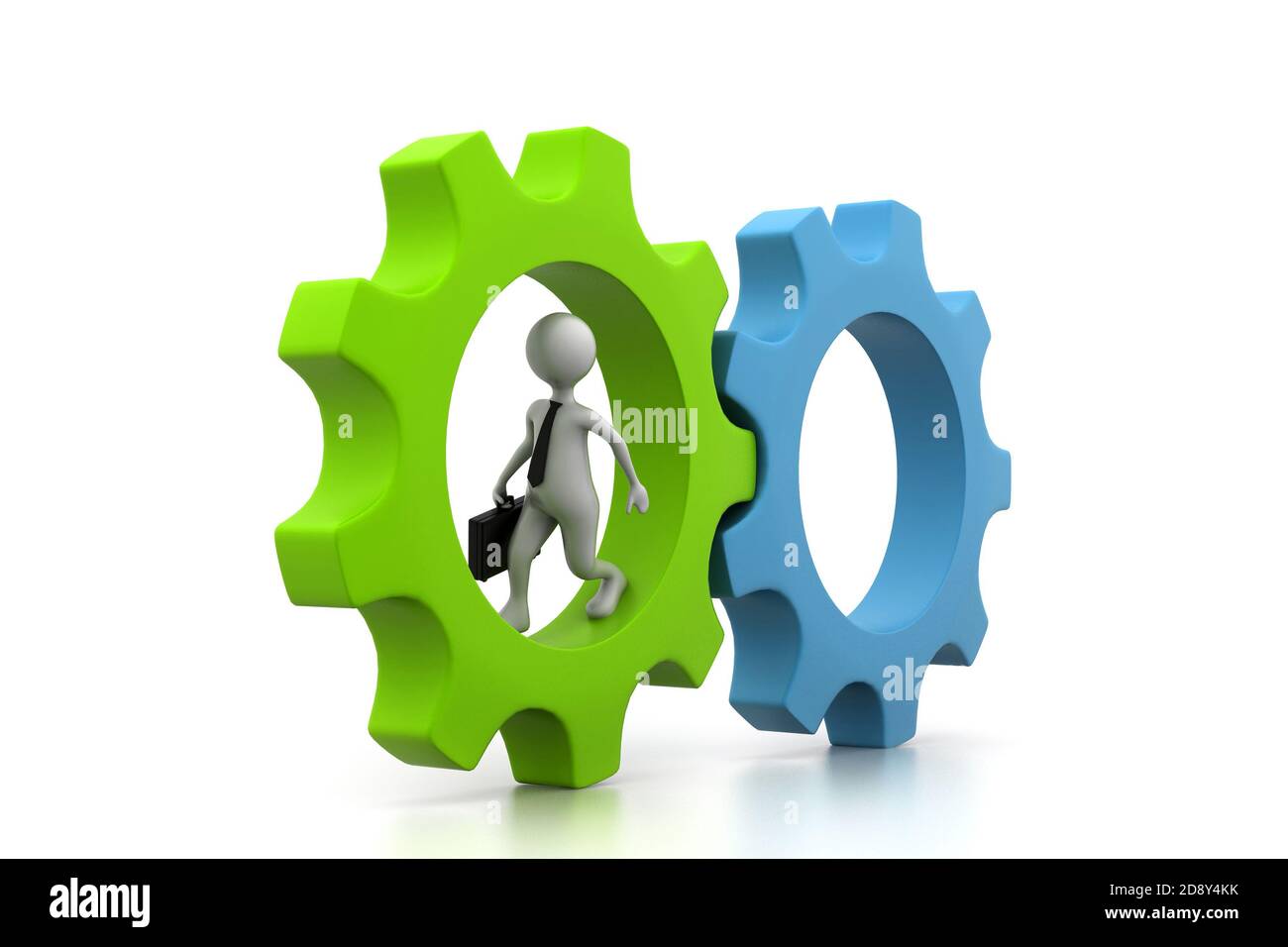 Business man running in gear Stock Photo - Alamy