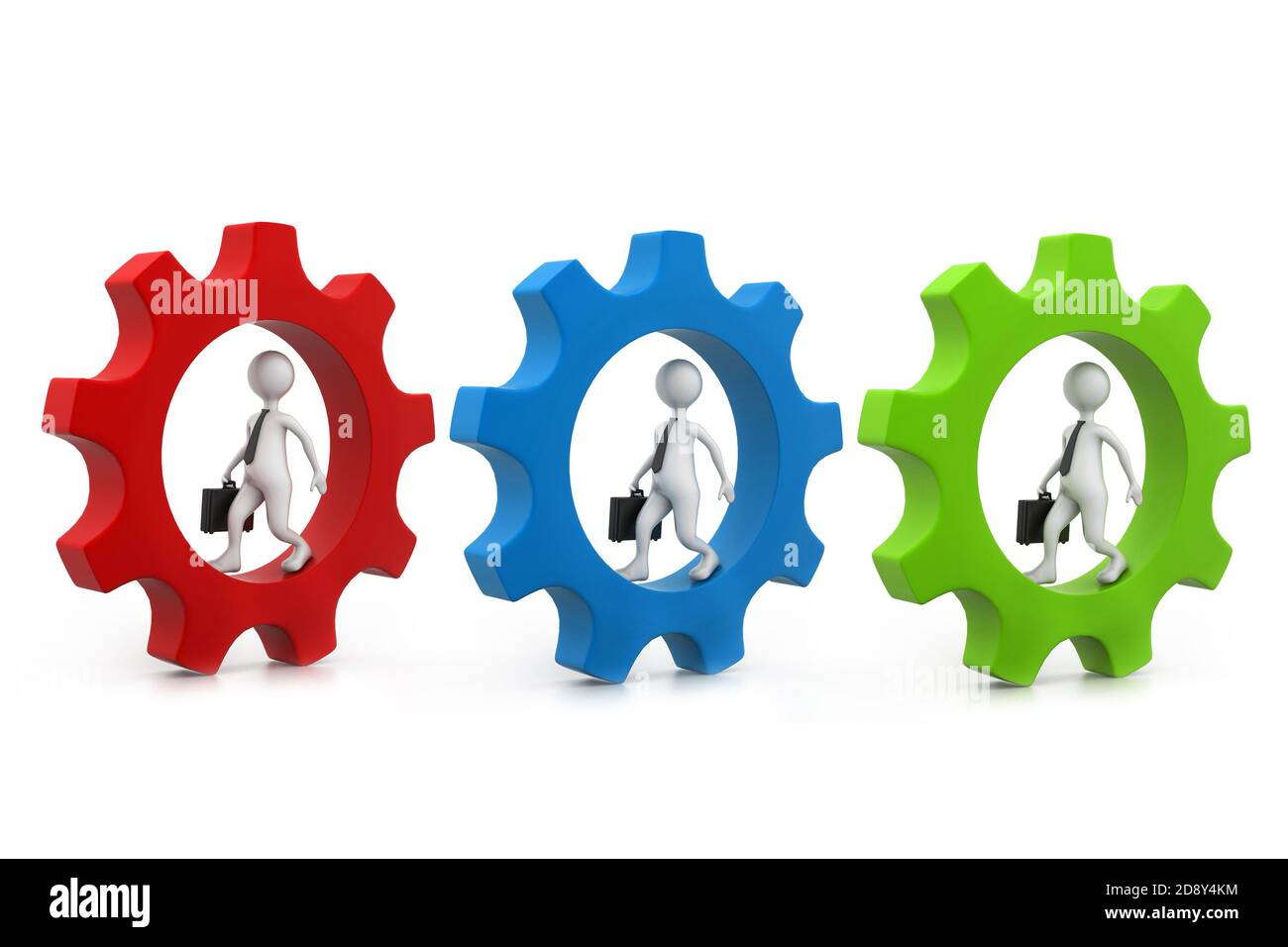 Business man running in gear Stock Photo - Alamy