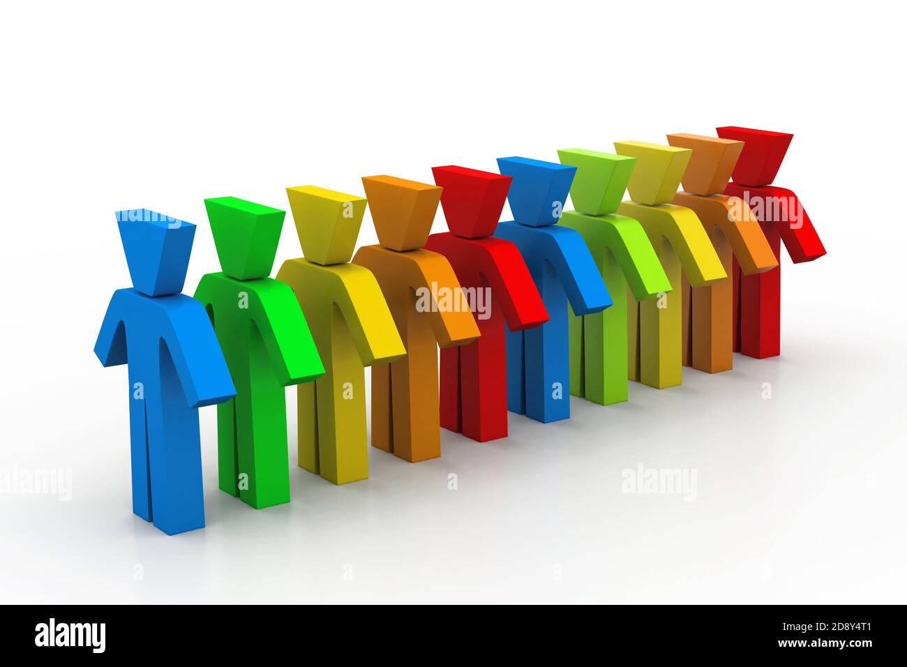 Group of people in row Stock Photo - Alamy