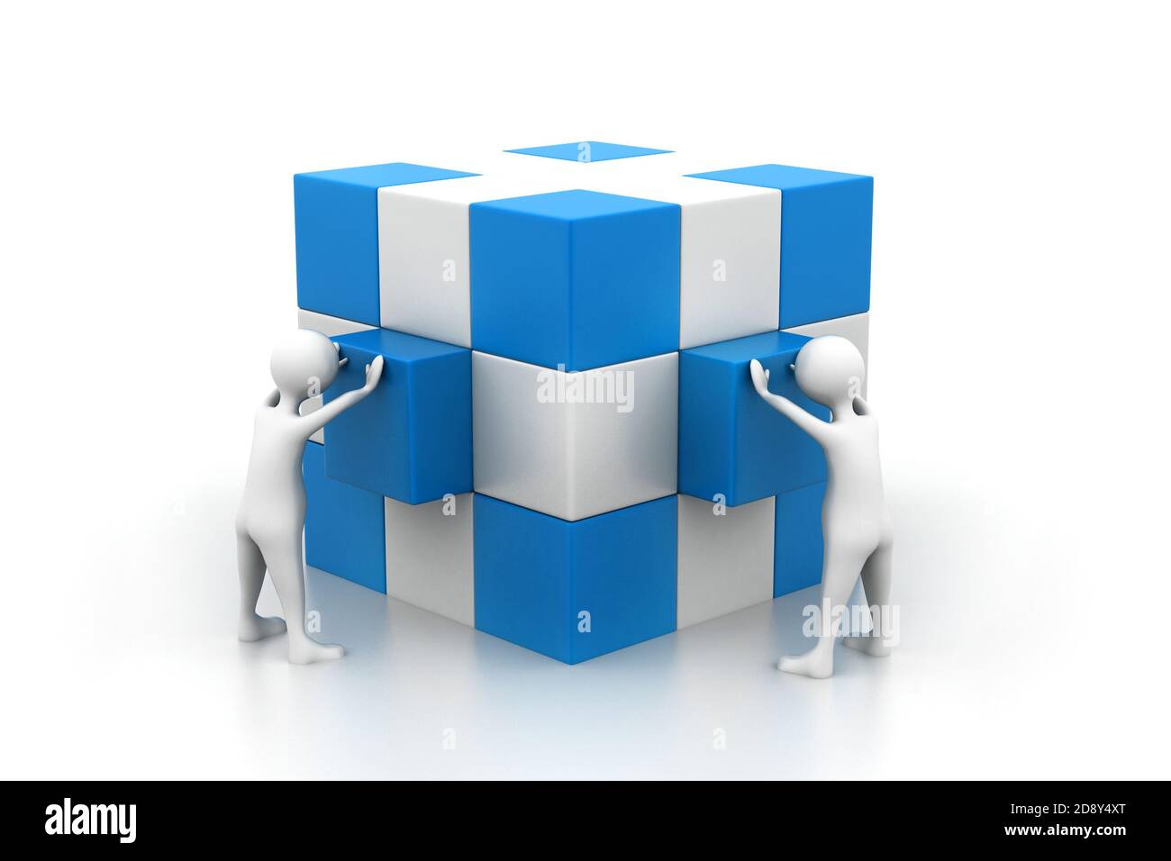 People arrange box.(Teamwork concept Stock Photo - Alamy