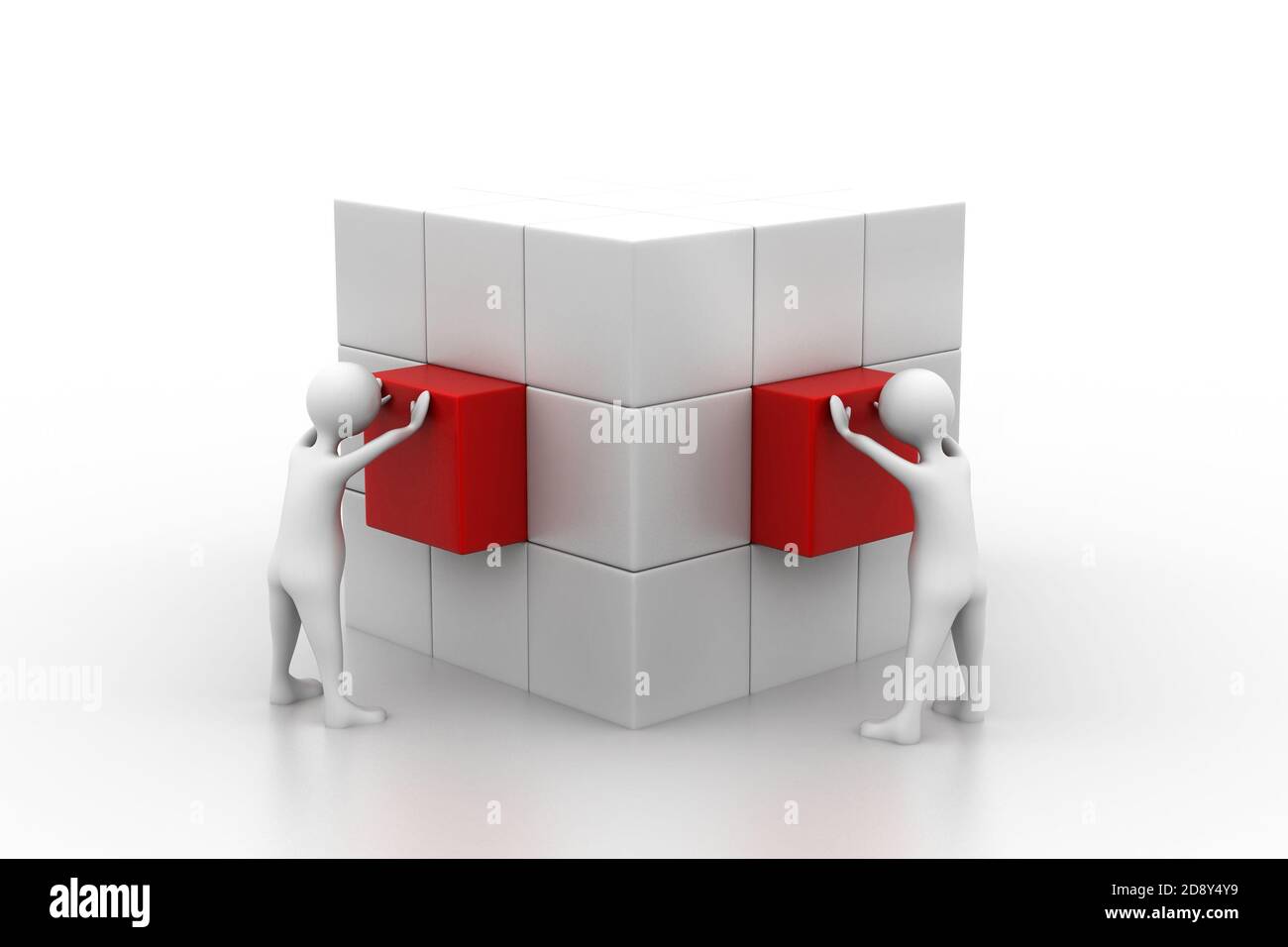 People arrange box.(Teamwork concept Stock Photo - Alamy