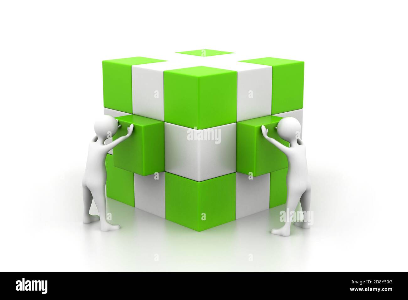 People arrange box.(Teamwork concept Stock Photo - Alamy